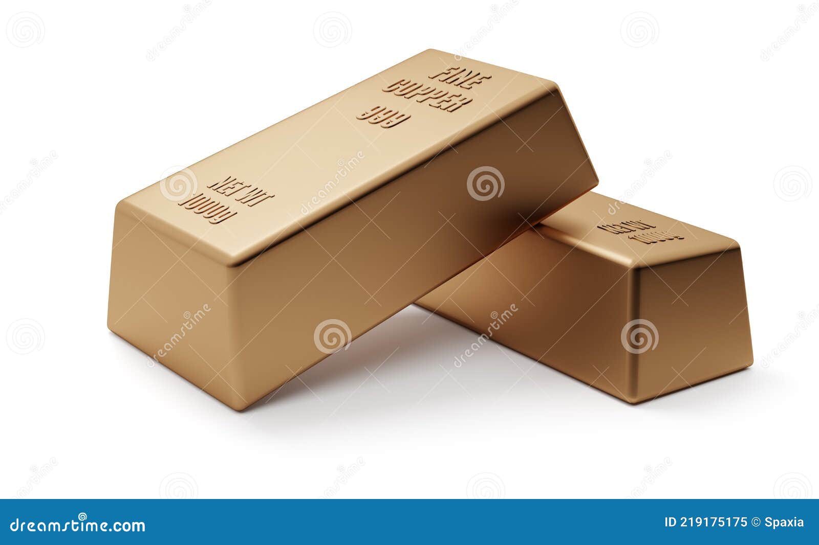 Two Copper Bars Isolated on White Background Stock Illustration ...