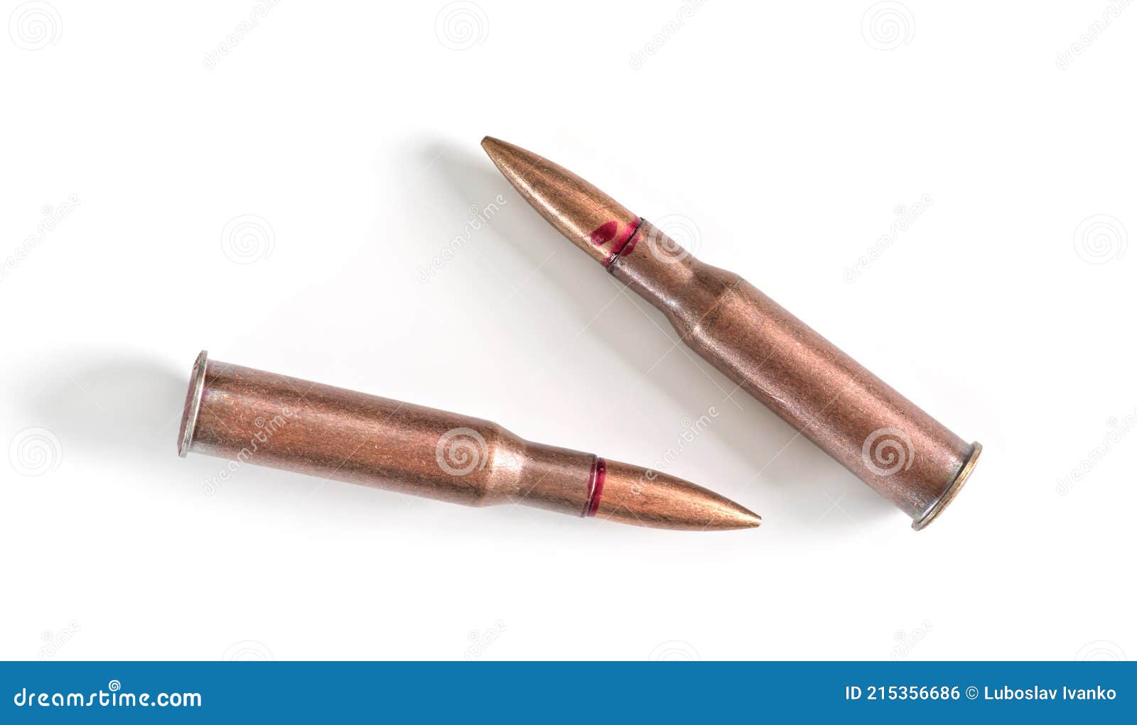 Copper Machine Gun Bullets, More Blurred Yellow Ammo On Black Board ...