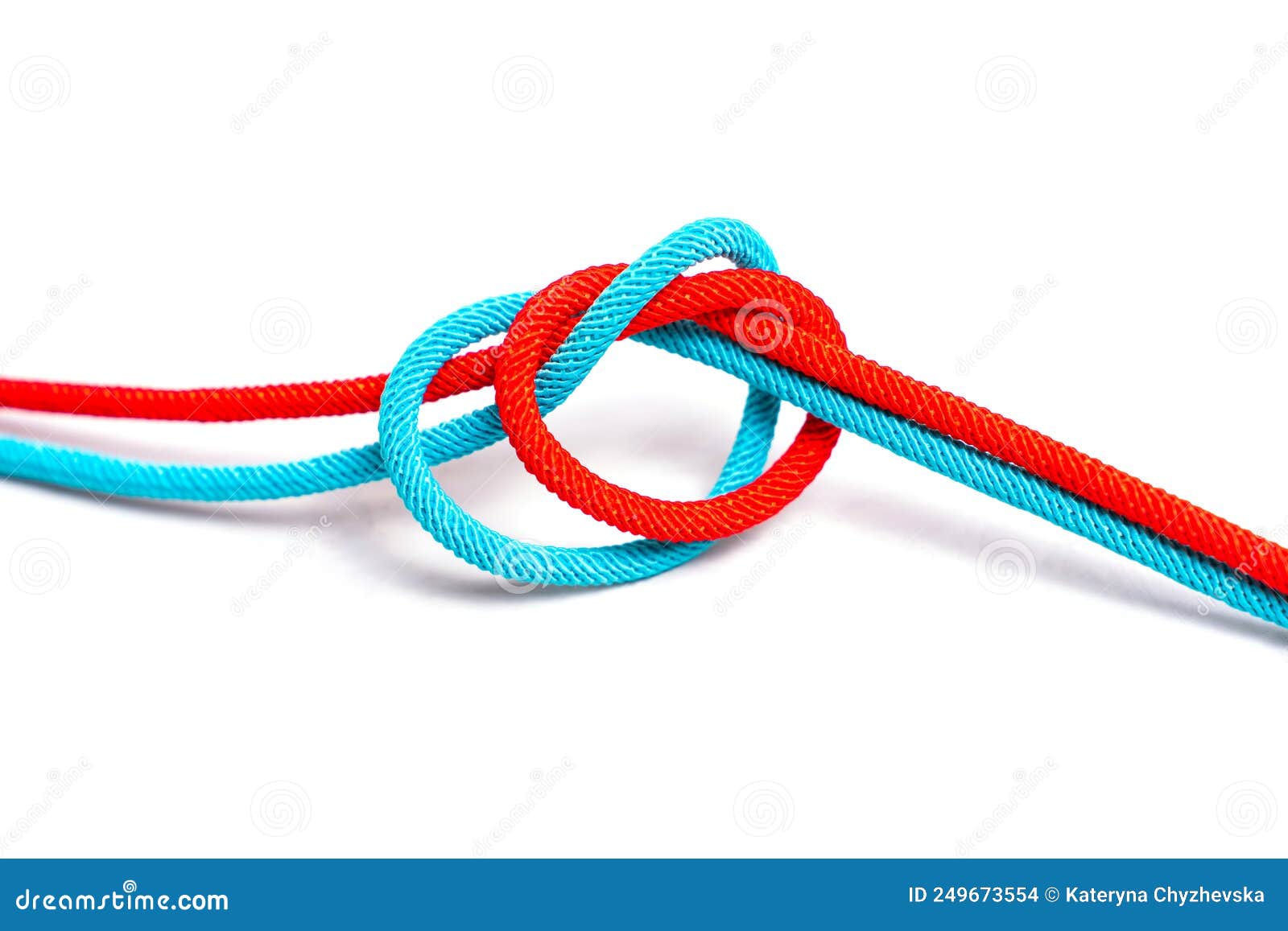 Two Cords Tied Together Isolated Stock Photo - Image of colours, ropes ...