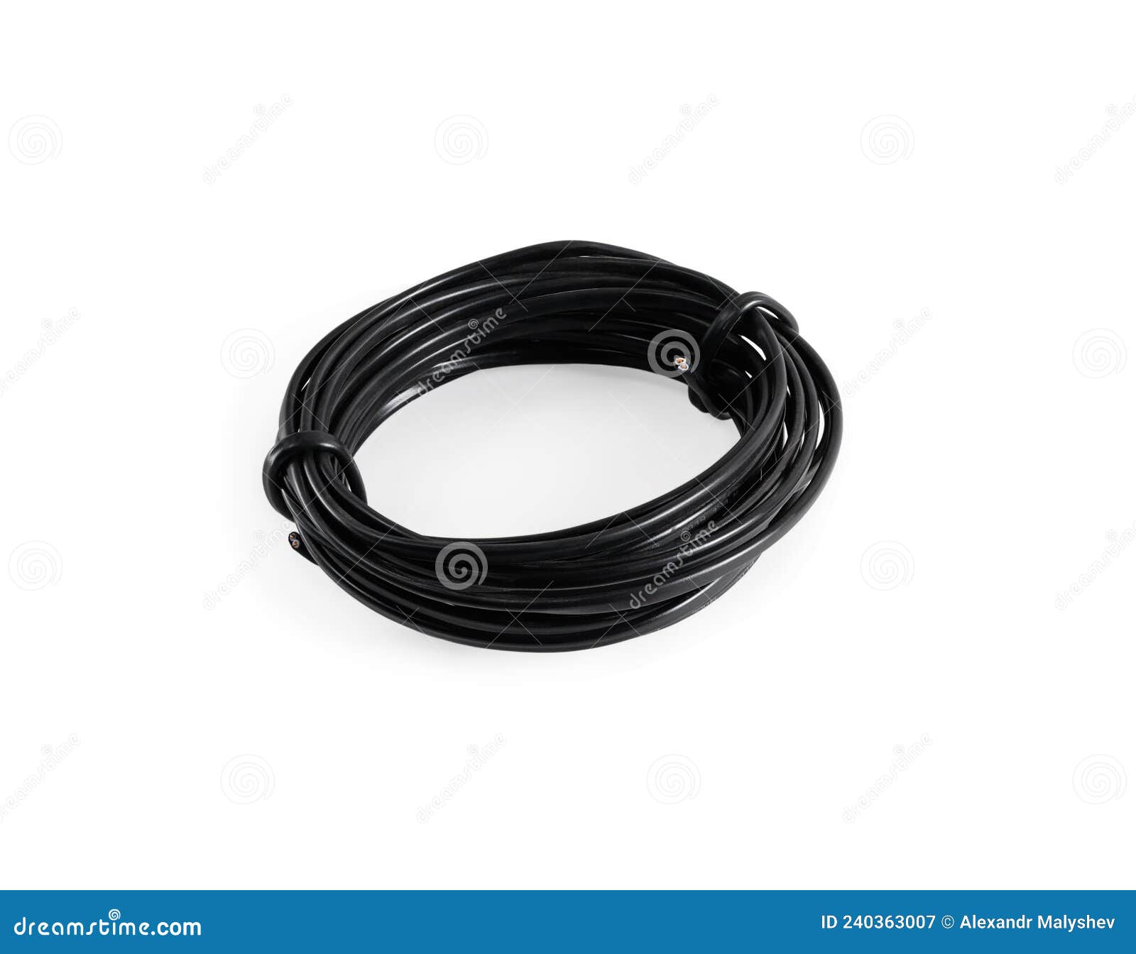 Two-core Copper Electric Cable Stock Image - Image of copper, roll ...