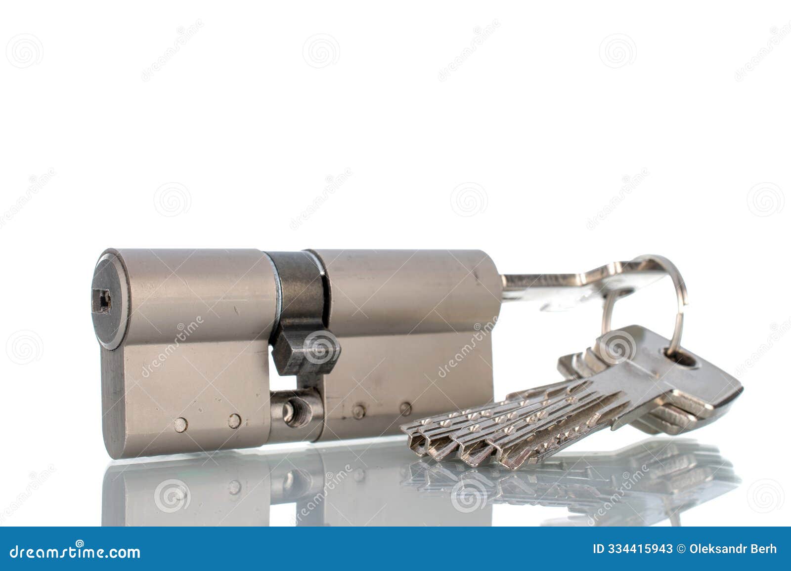 Cores of Locks with Keys, Close-up Isolated on White. Stock Image ...
