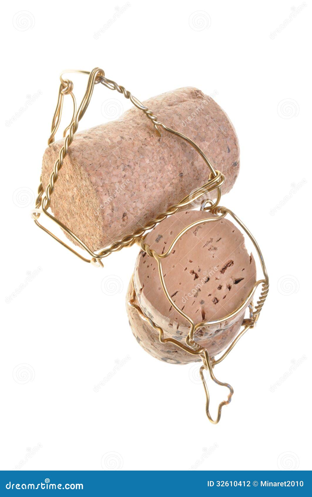 Two corks with wires stock photo. Image of party, drink - 32610412