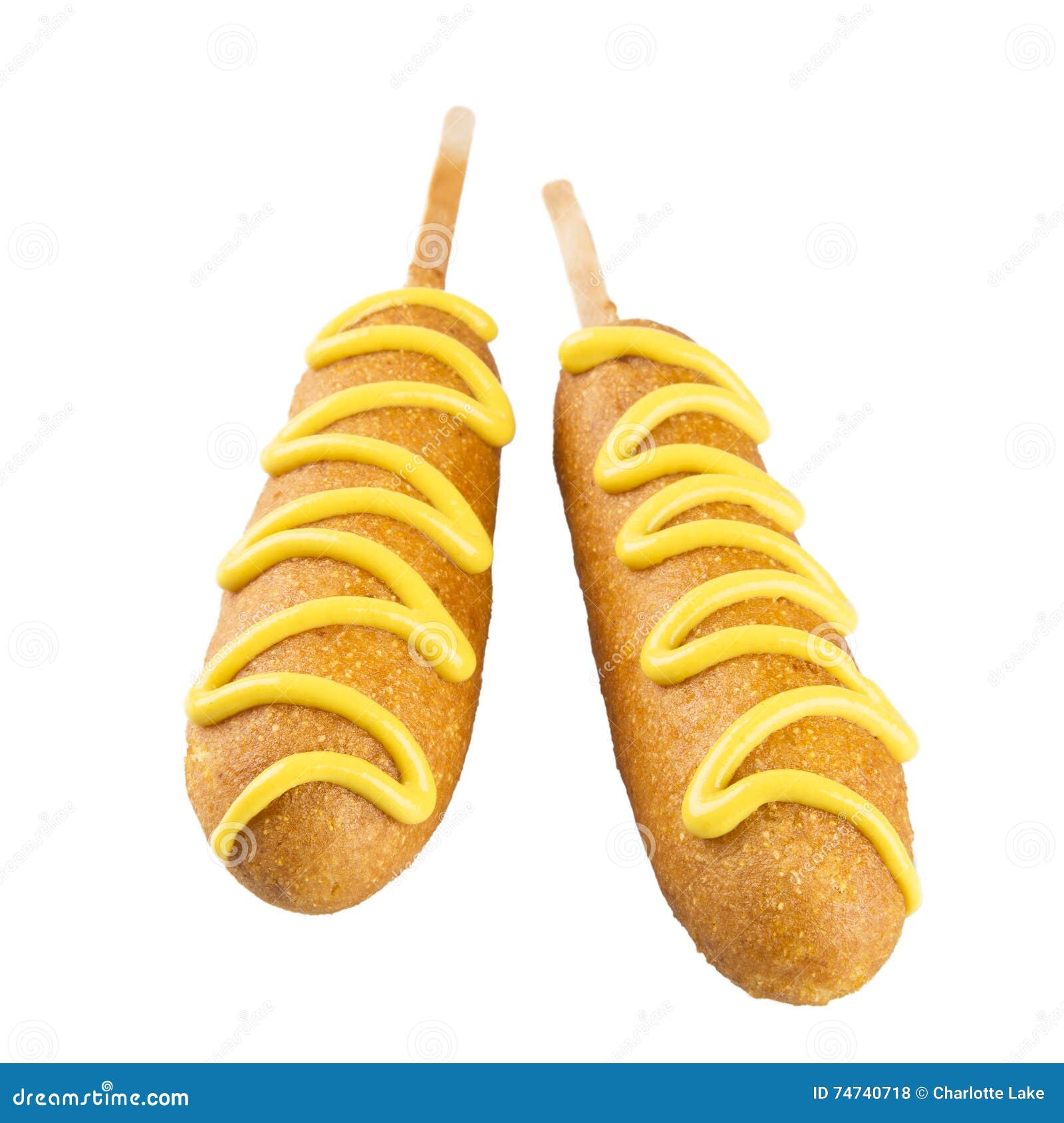 Two Corn Dogs with Mustard Isolated Stock Photo - Image of isolated ...