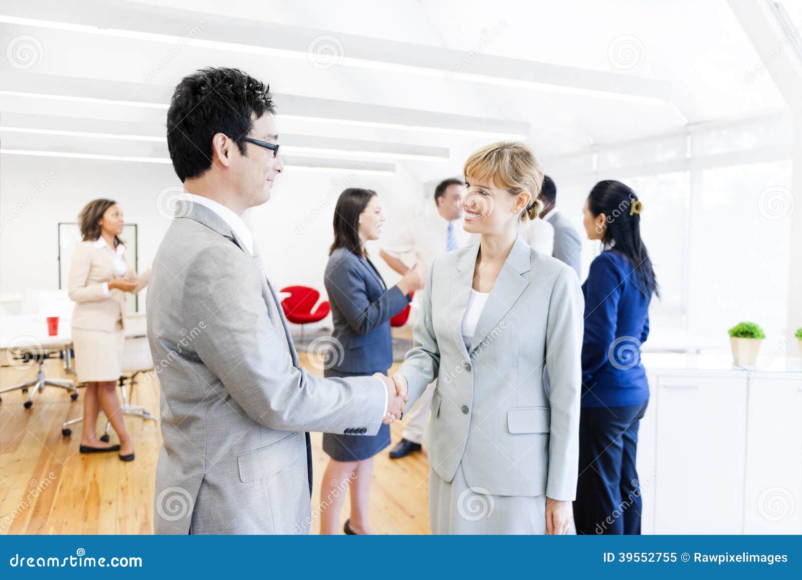 Two Corporate People Having an Agreement Stock Image - Image of ethnic ...