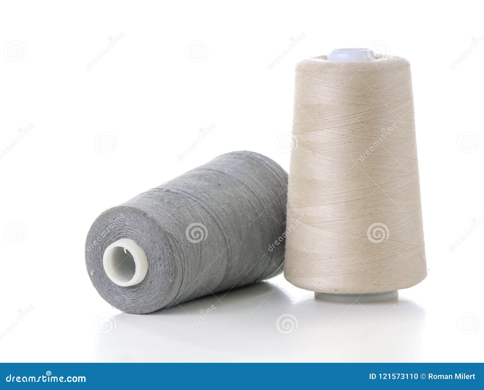 Two cotton thread spools stock photo. Image of roll - 121573110