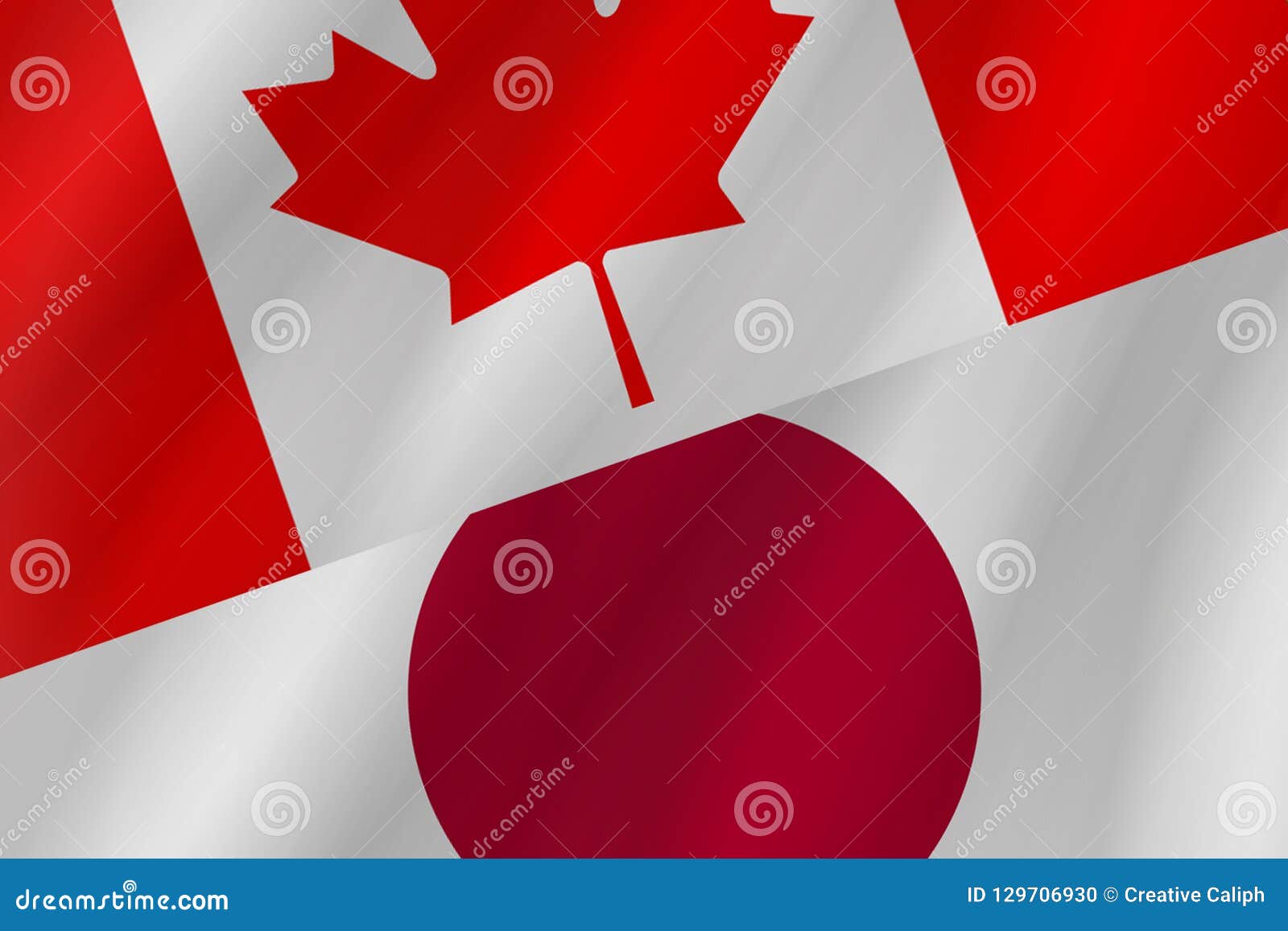 The Two Country Flags of Canada and Japan. Stock Illustration ...