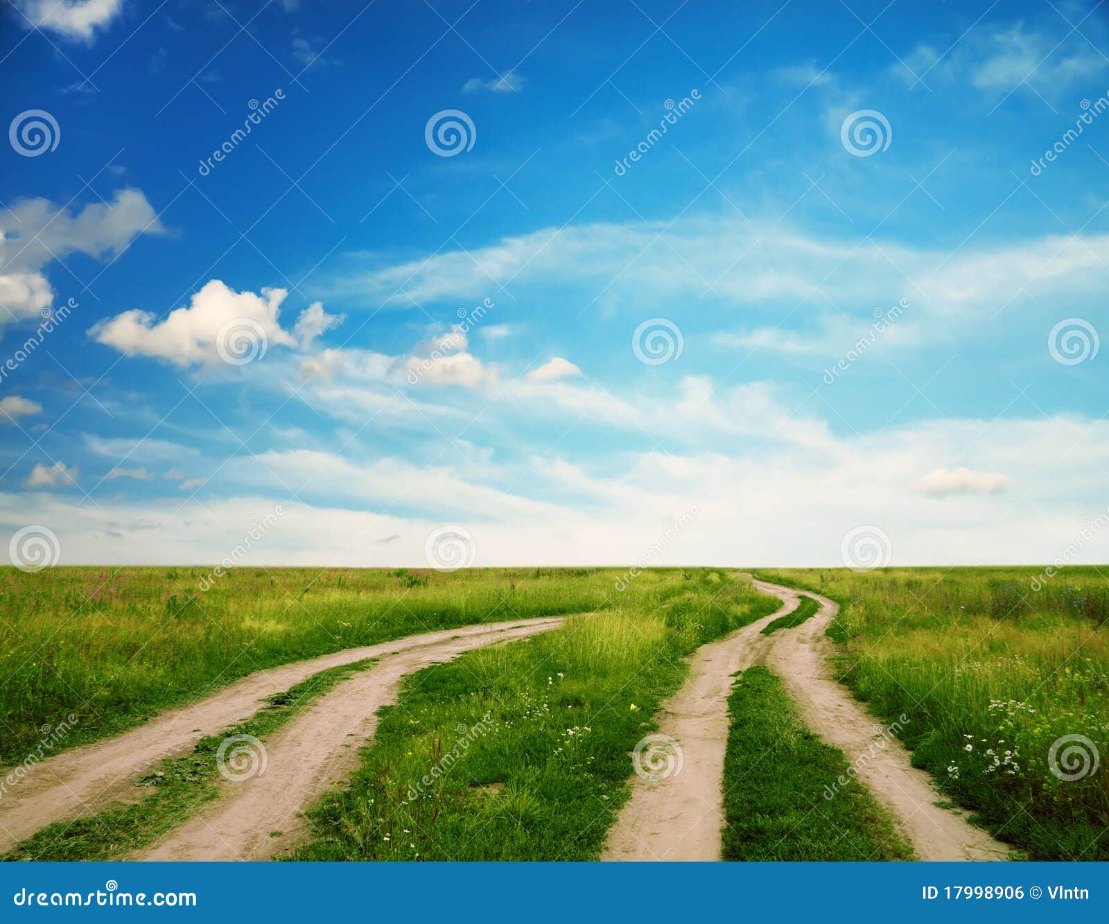 Two country roads stock photo. Image of weather, blue - 17998906