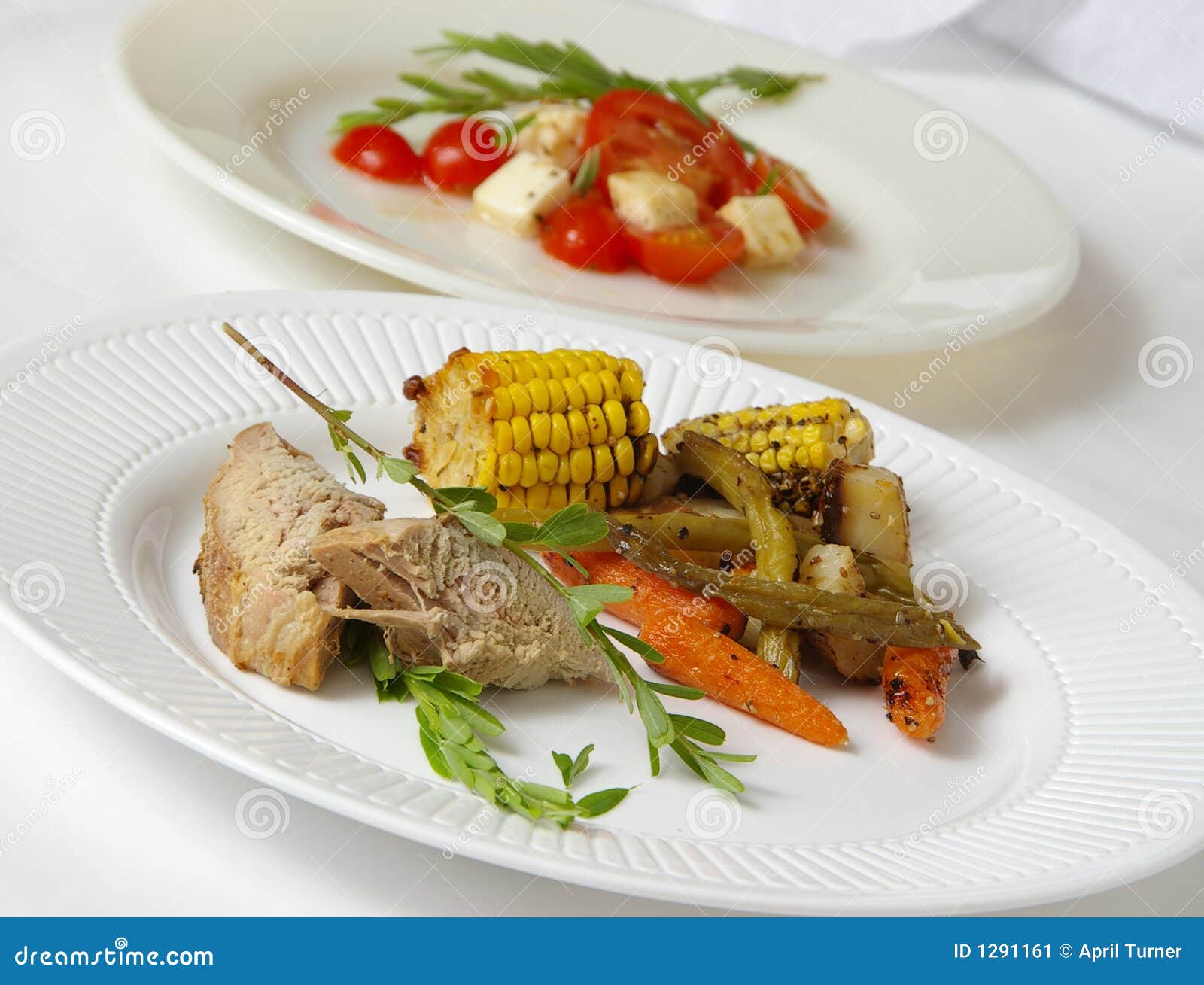 Two Courses stock image. Image of dinner, dish, dairy - 1291161