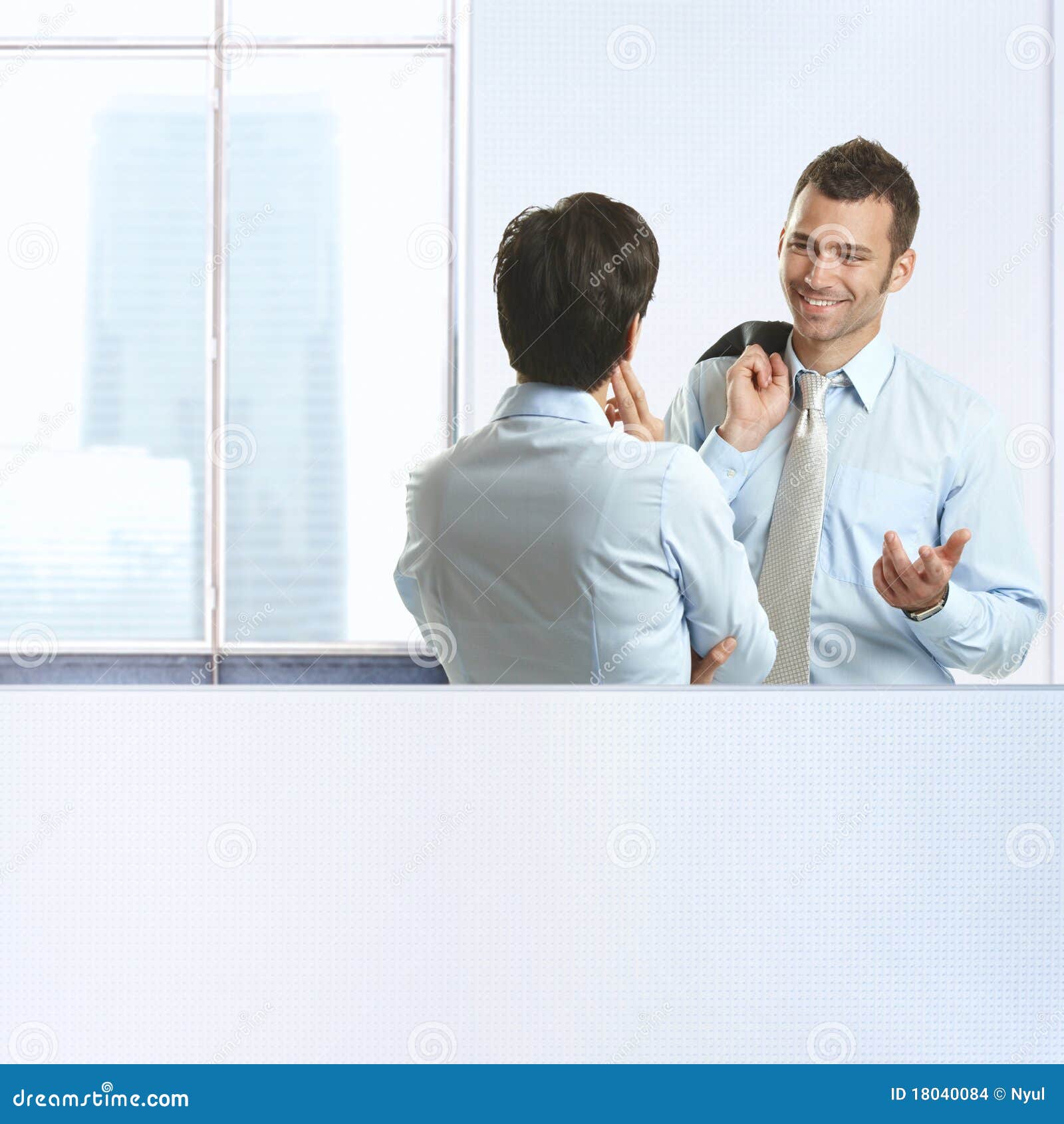 Two Coworkers Chatting in Office Stock Photo - Image of good, copy ...