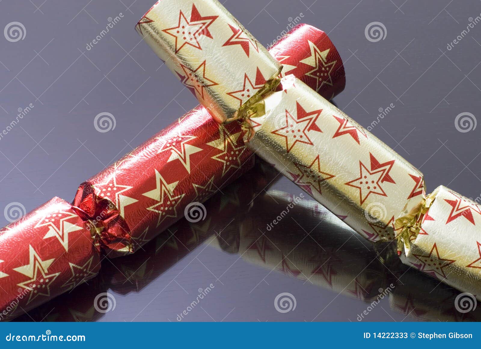 Two crackers stock image. Image of xmas, decorative, metallic - 14222333