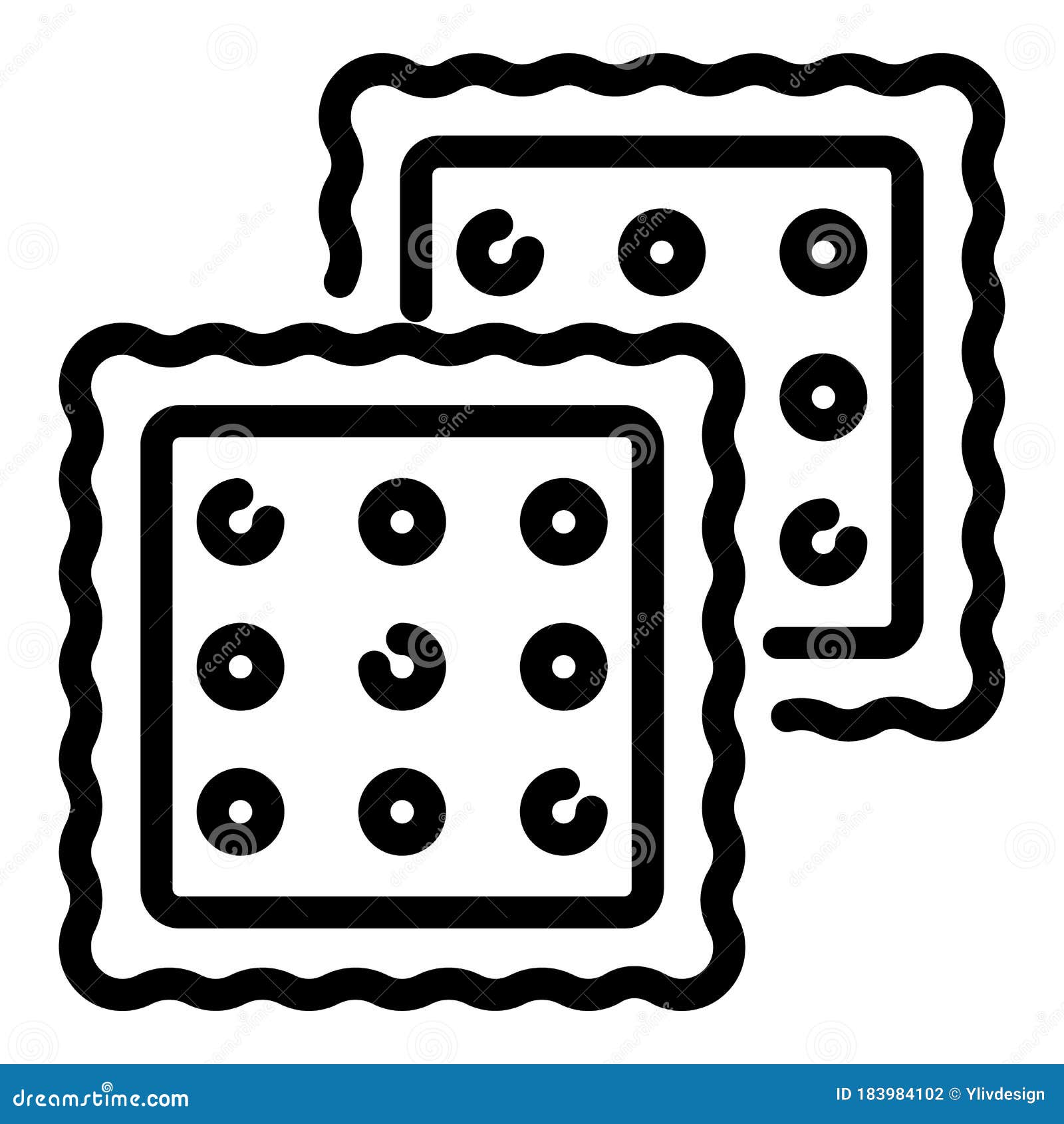 Two Crackers Icon, Outline Style Stock Vector - Illustration of crunchy ...