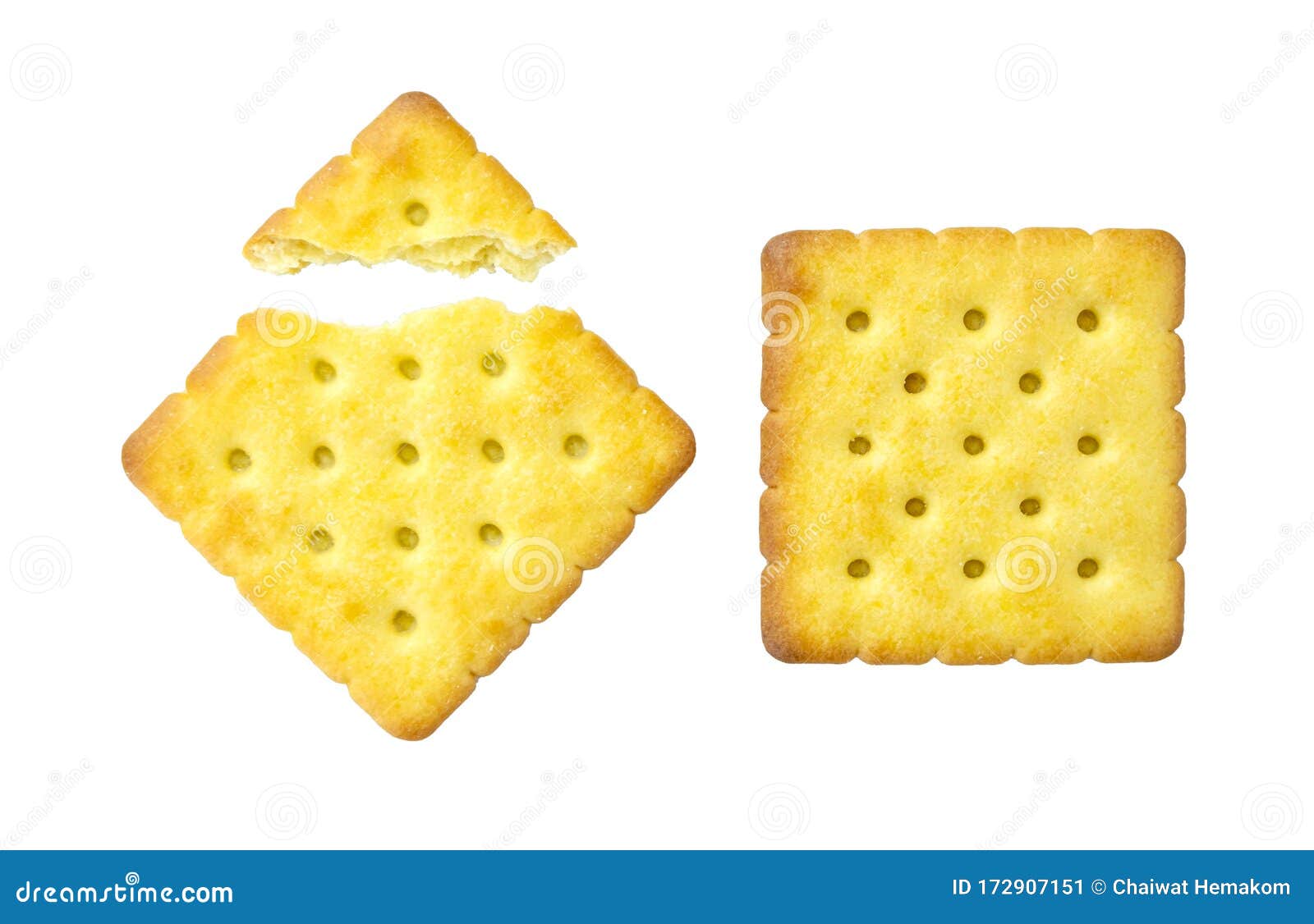 Two Crackers Isolated on White Background. Close Up Shot Stock Image ...