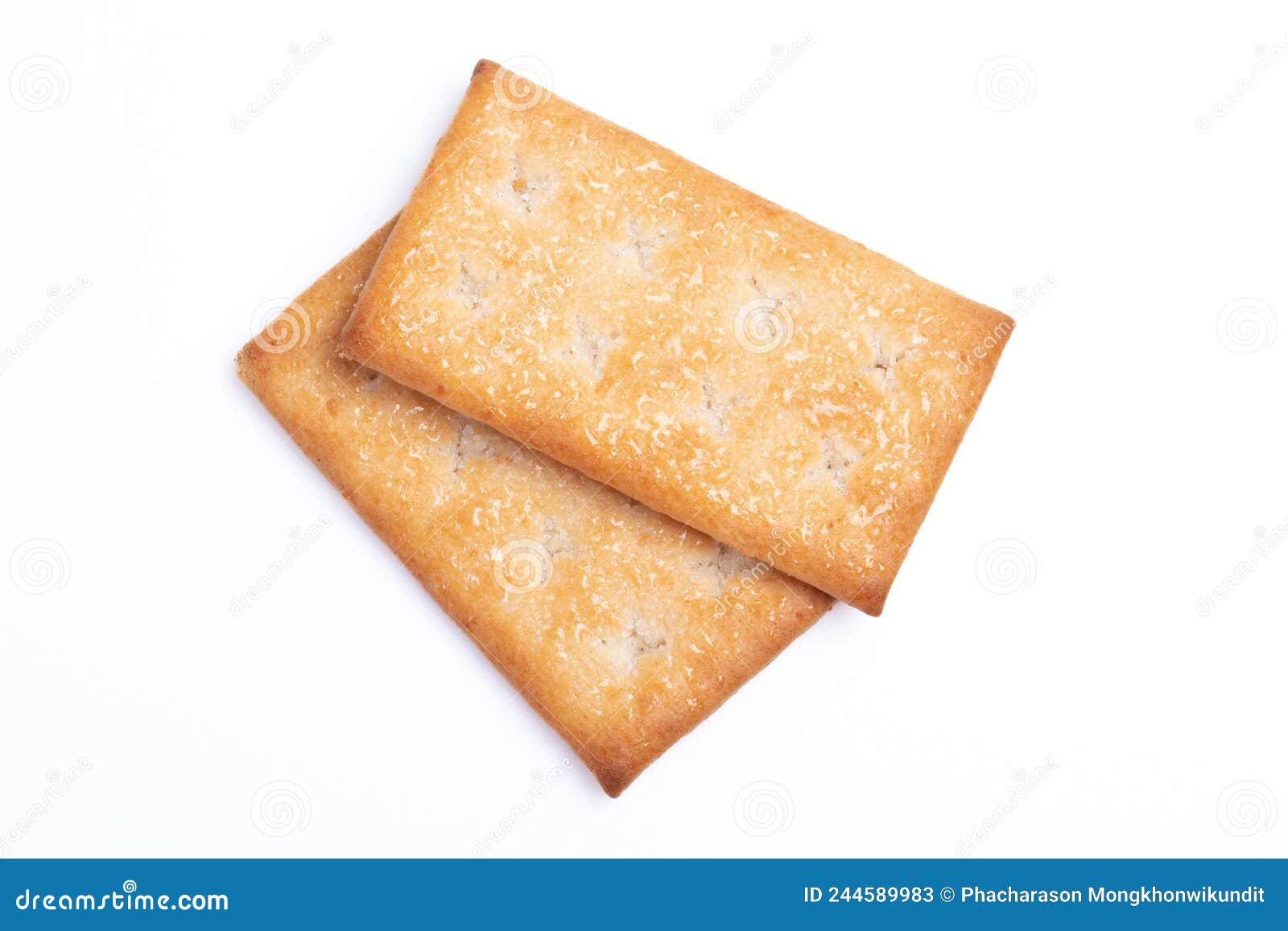 Two Crackers on a White Background Stock Image - Image of cookie ...