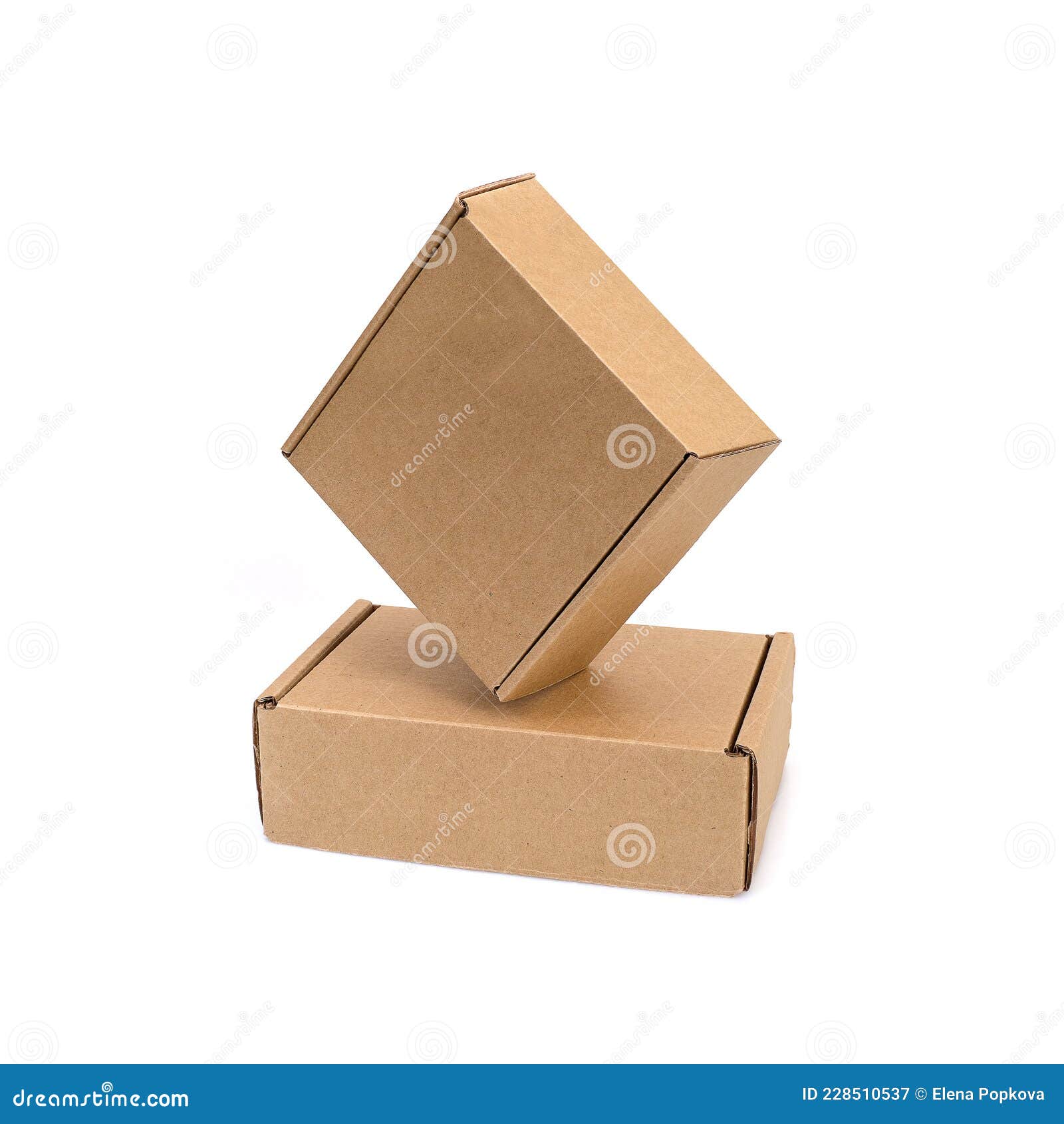 Two Craft Boxes Isolated on White Background Stock Image - Image of ...