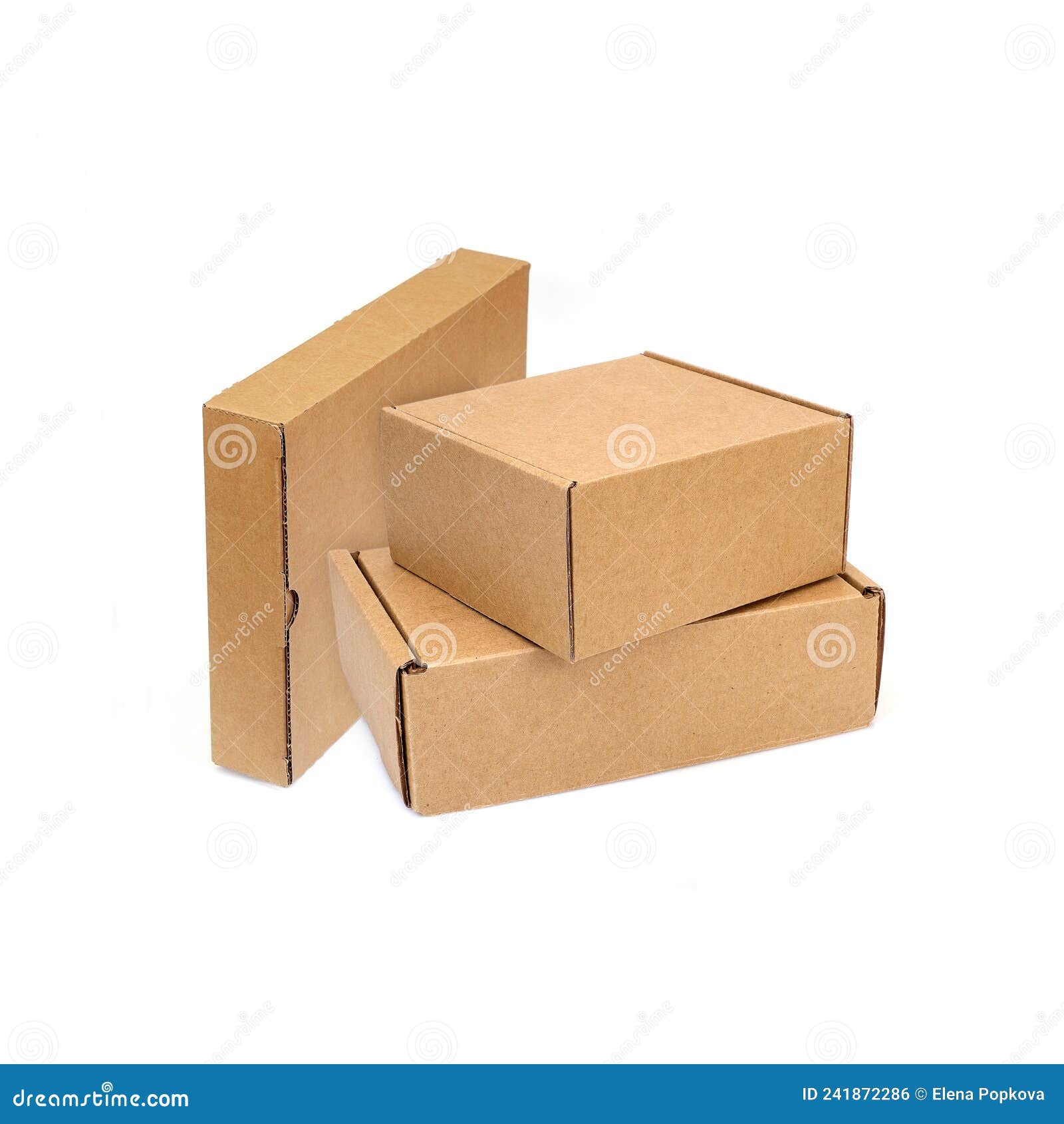 Two Craft Boxes Isolated on White Background Stock Photo - Image of ...