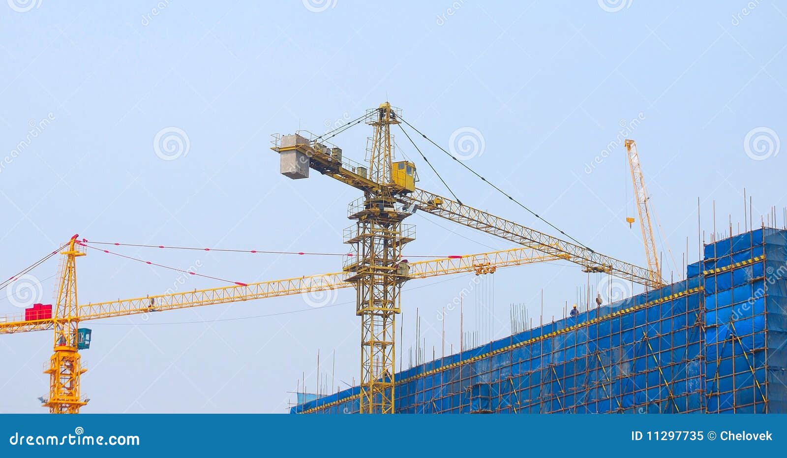 Two cranes stock image. Image of incomplete, place, technology - 11297735