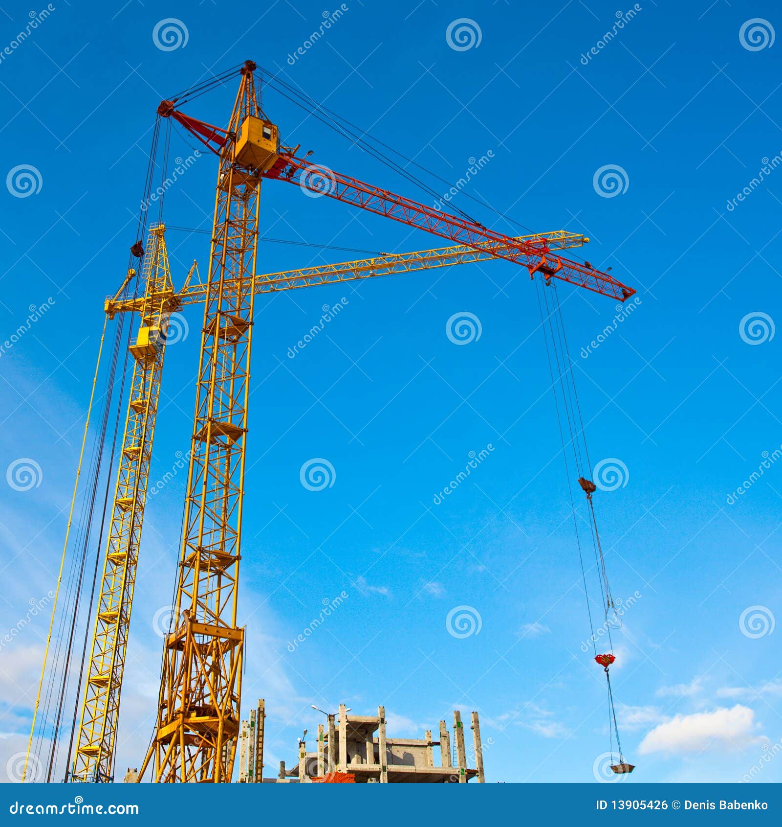 Two cranes stock photo. Image of engineering, industrial - 13905426