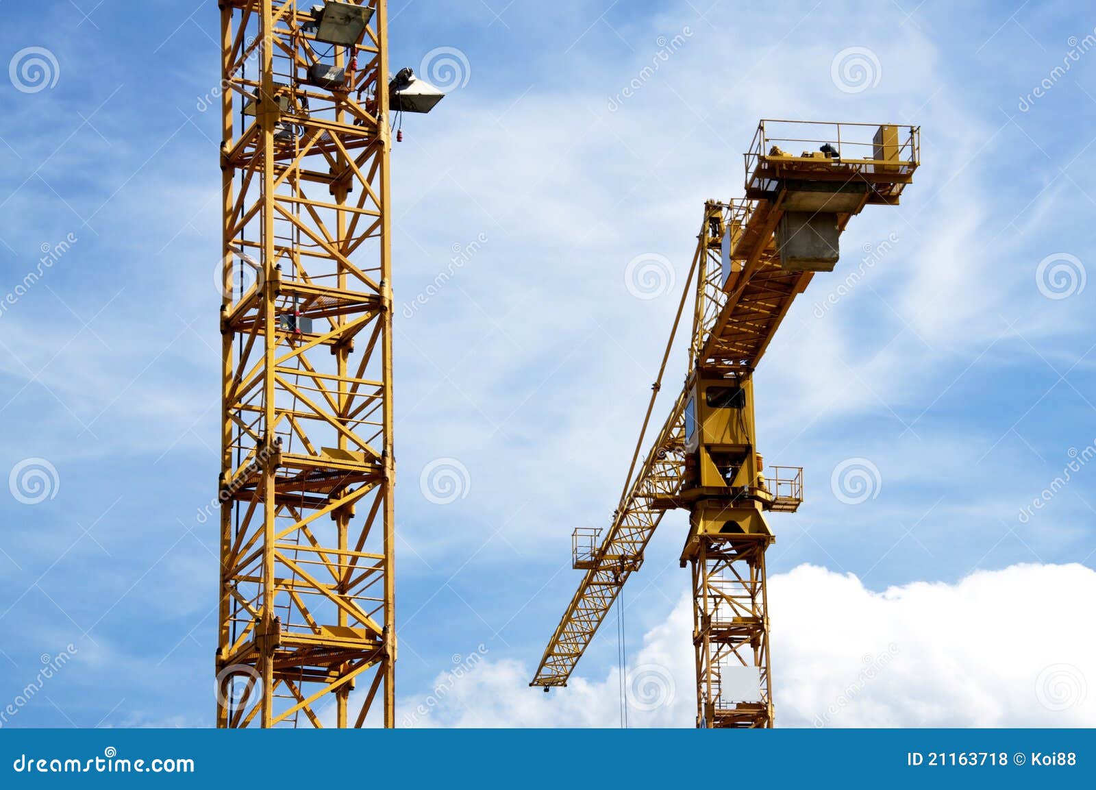 Two Cranes stock photo. Image of outside, machinery, crane - 21163718