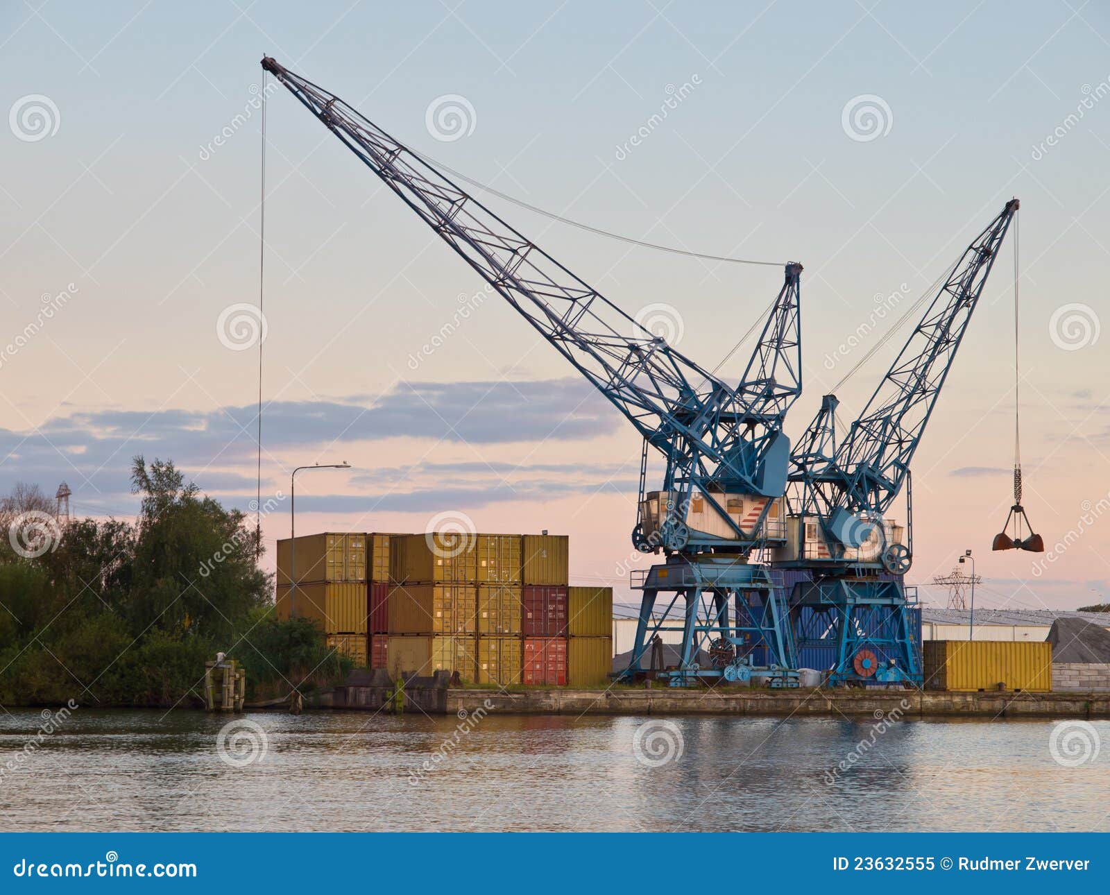 Two cranes stock image. Image of boat, crane, export - 23632555