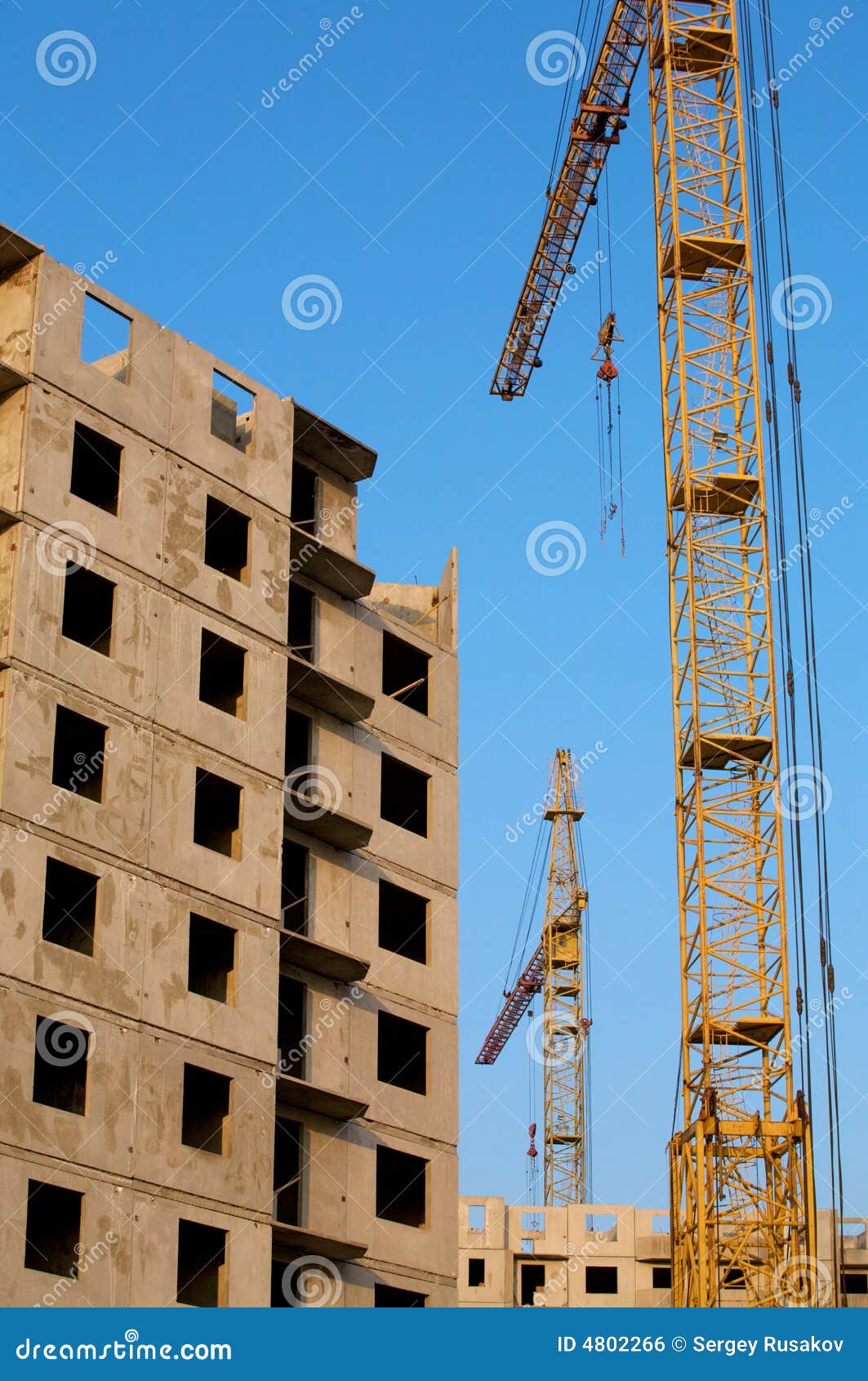 Two cranes stock photo. Image of equipment, house, lift - 4802266