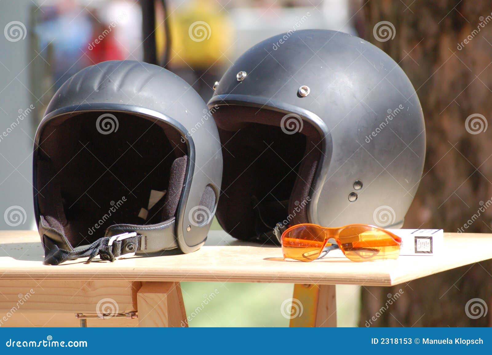 Two Crash Helmets stock image. Image of sunglasses, protection - 2318153