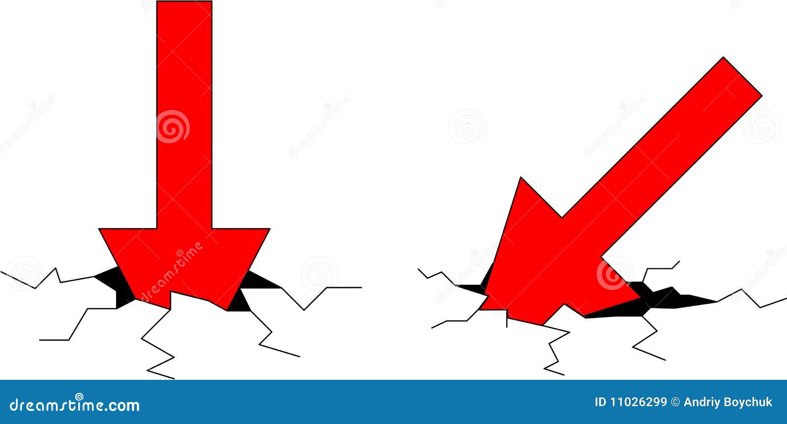 Two crashed arrows stock vector. Illustration of brake - 11026299