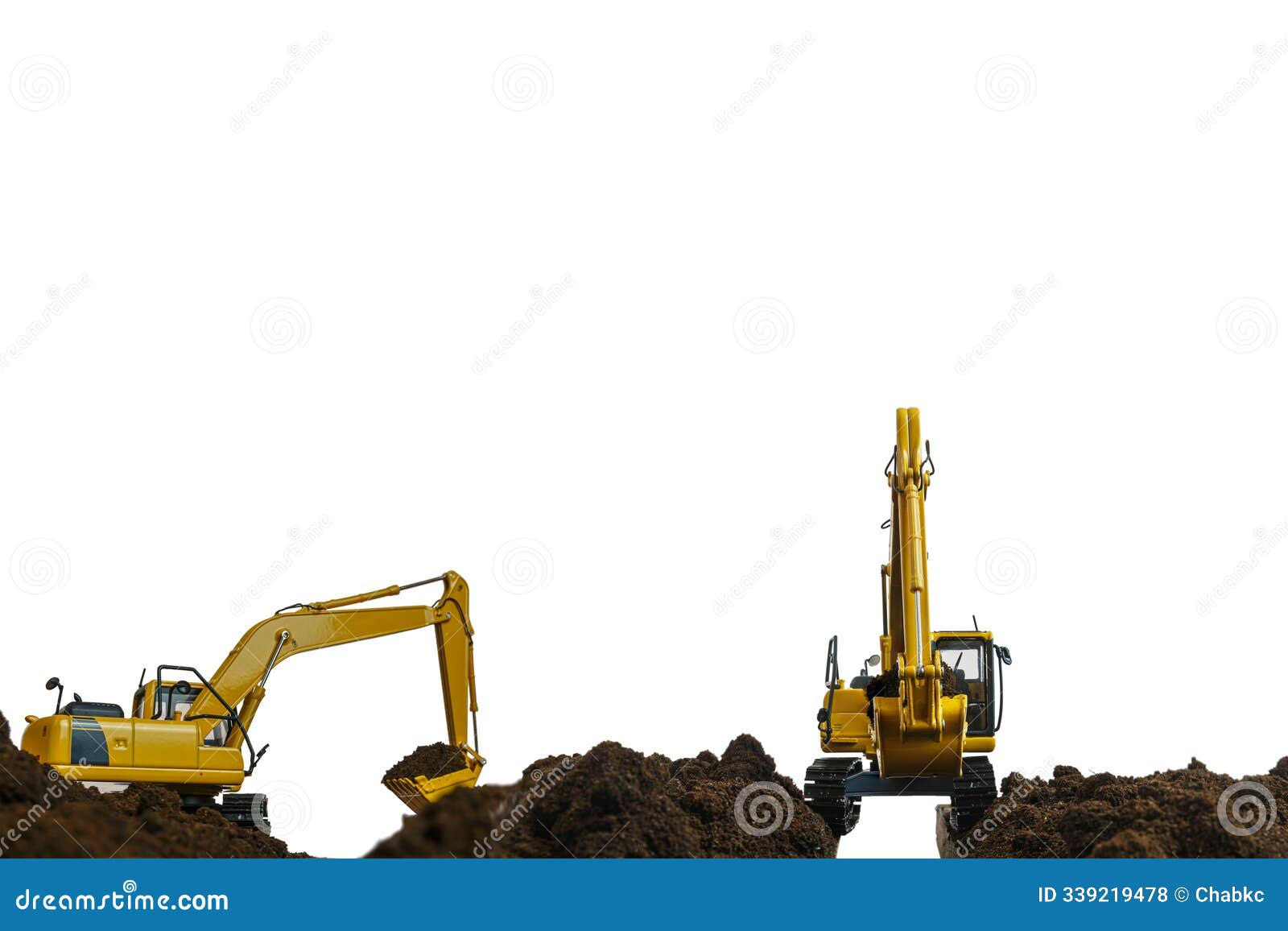 Crawler Excavators Dig The Earth With A Bucket. Drainage Of Swamps ...