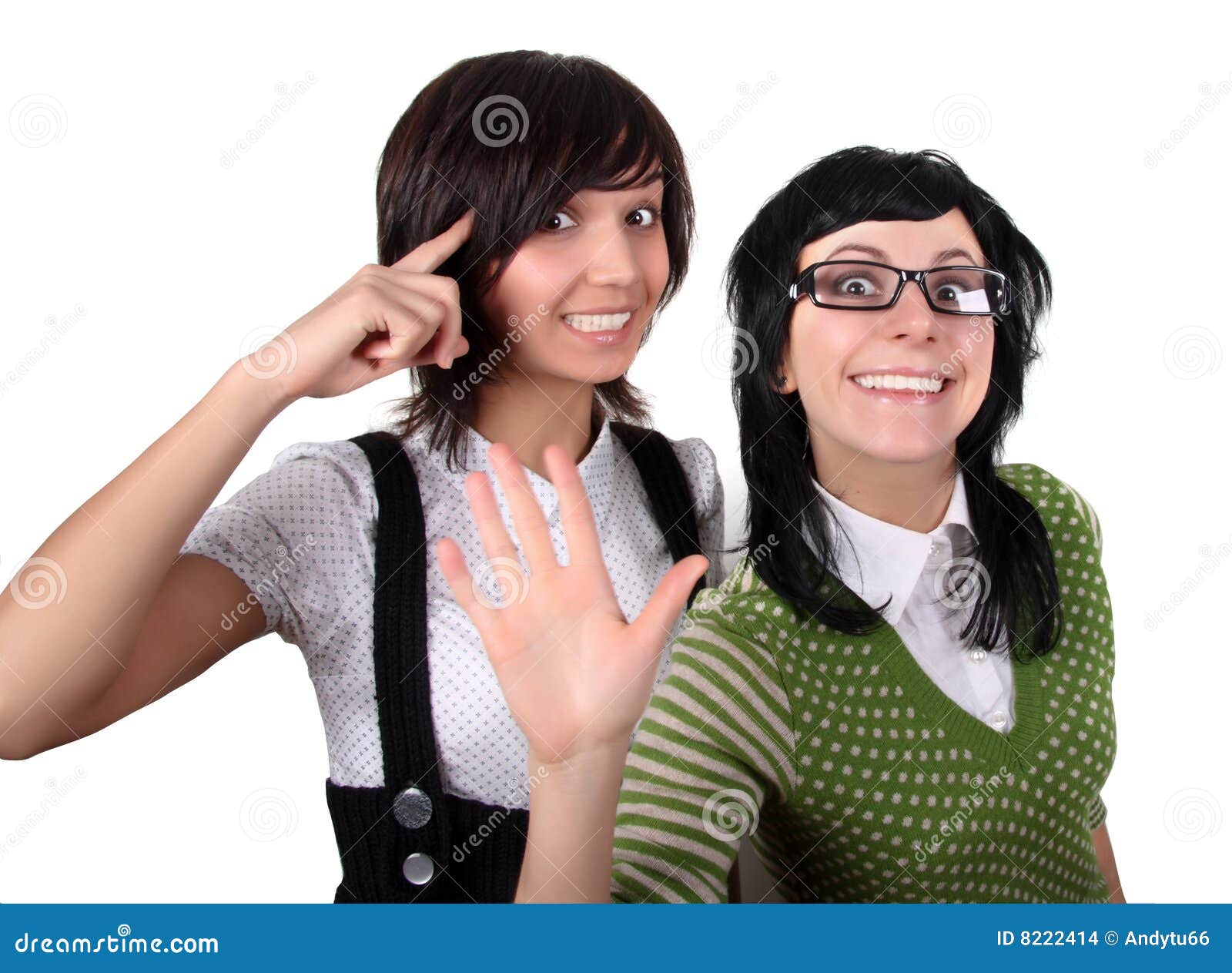 Two crazy girls stock photo. Image of smile, crazy, emotion - 8222414