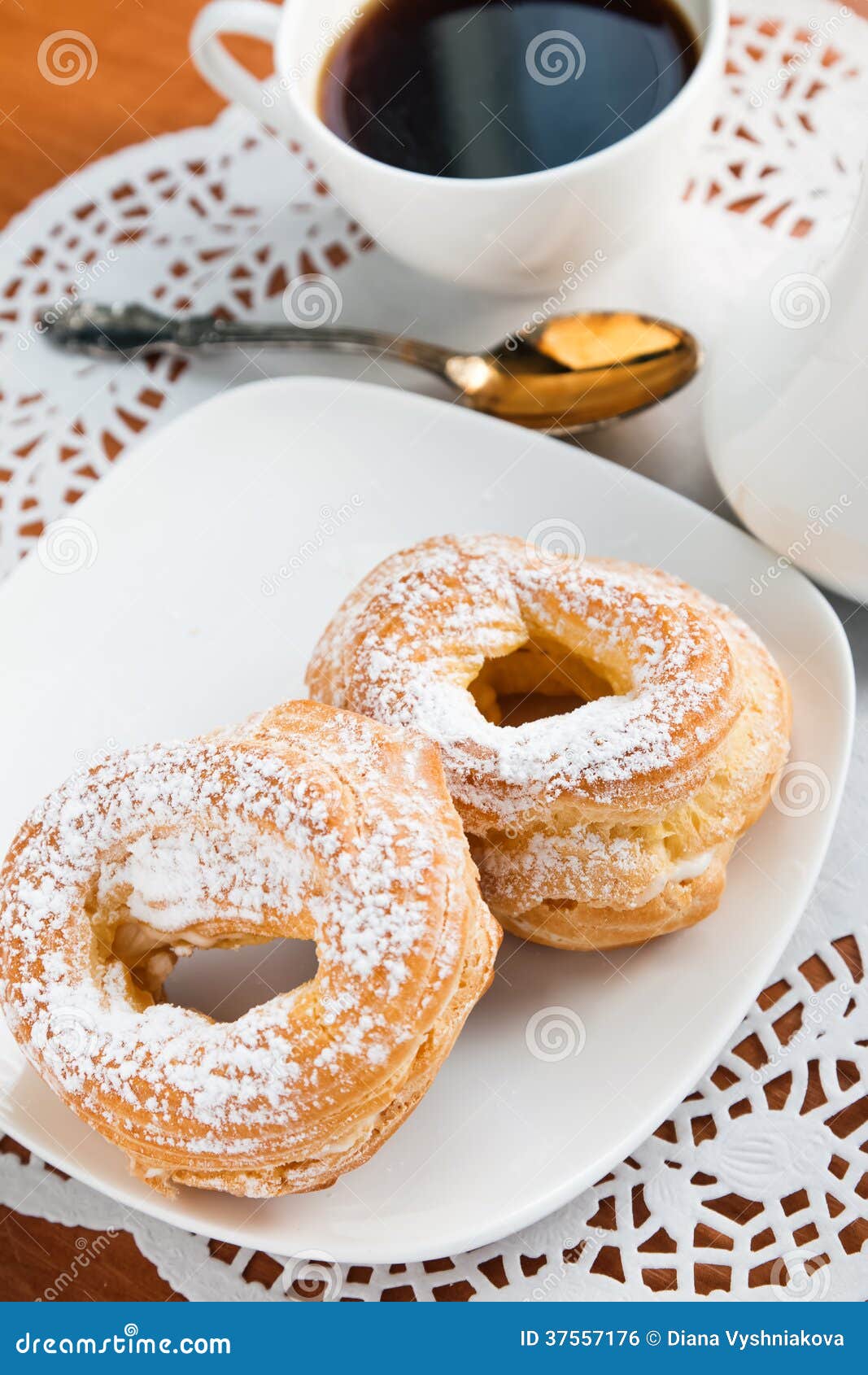 Two cream puffs stock photo. Image of bakery, lunch, gourmet - 37557176