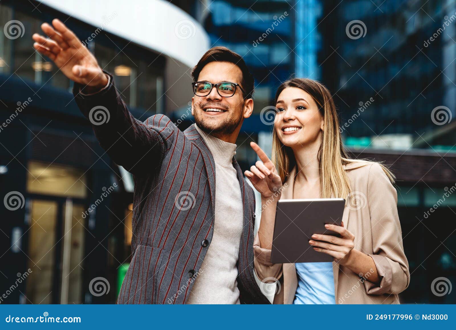 Two Creative Business People Working on Social Media Strategy Using a ...