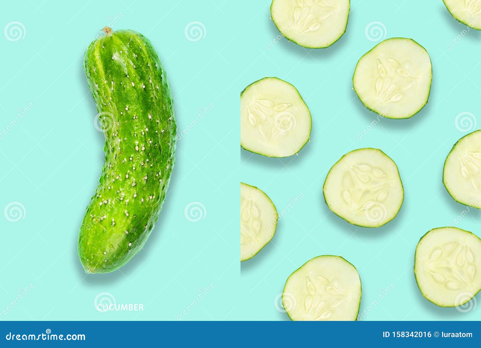 Two Creative Layout Template with Cucumber. Stock Photo - Image of ...