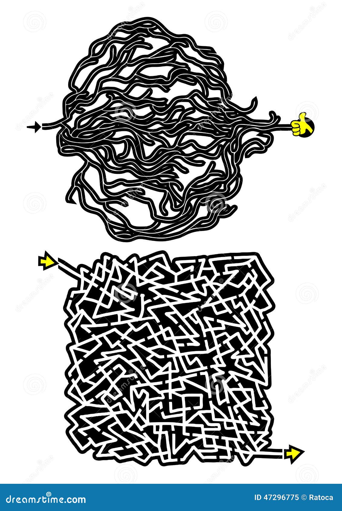 Two creative mazes stock vector. Illustration of challenge - 47296775