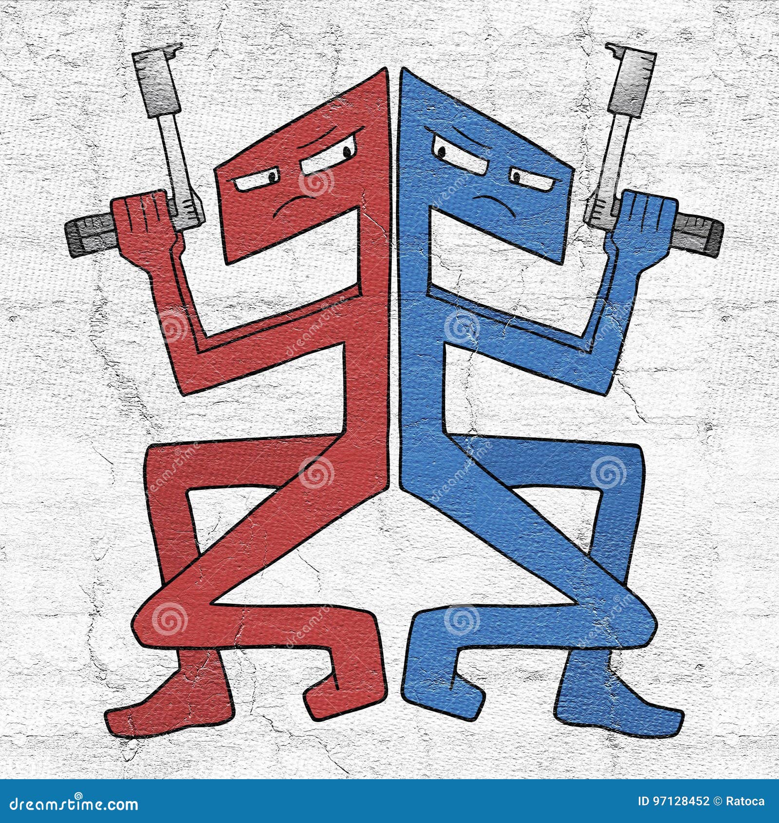 Two Creative Police Characters Stock Illustration - Illustration of ...