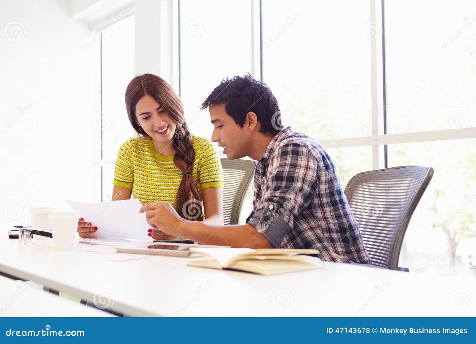 Two Creatives Working Together in Design Studio Stock Photo - Image of ...