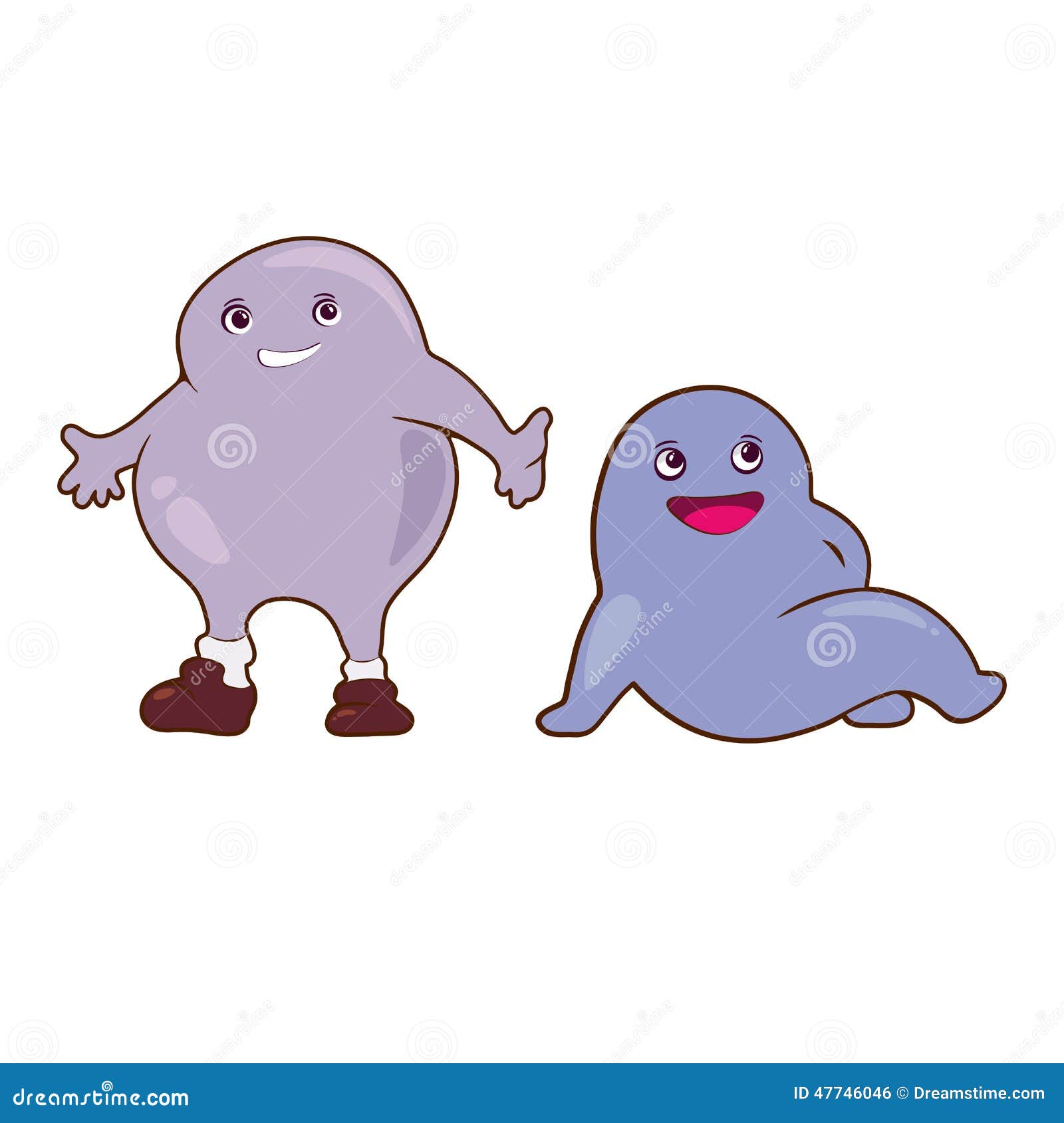 Two creatures stock vector. Illustration of simple, vector - 47746046