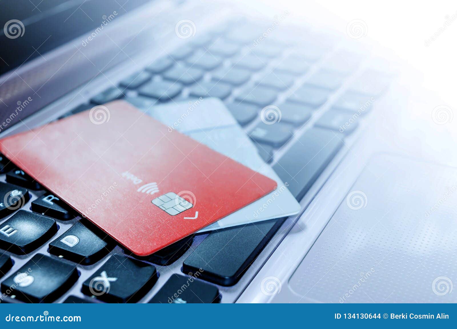 Two Credit Cards on Keyboard Stock Photo - Image of computer, finance ...
