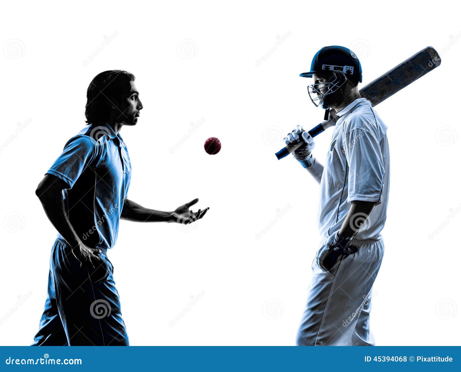 Two Cricket Players Silhouette Stock Photo - Image of batsman ...