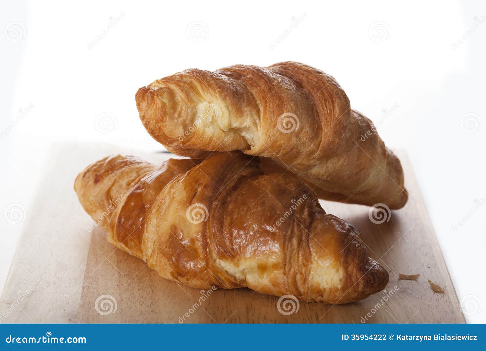 Two crispy croissants stock photo. Image of cook, drink - 35954222