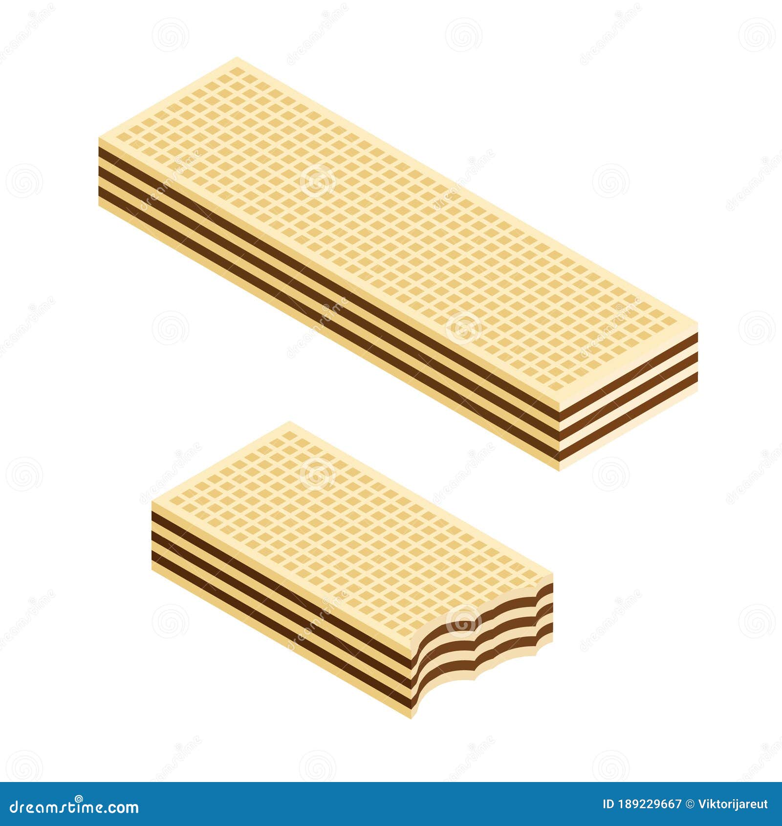 Crispy Wafer Bar With Wafers Biscuits Packaging Template Isolated On ...