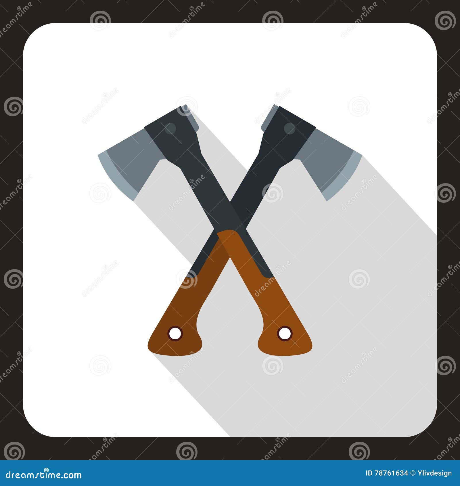 Two Crossed Axes Icon, Flat Style Stock Vector - Illustration of ...