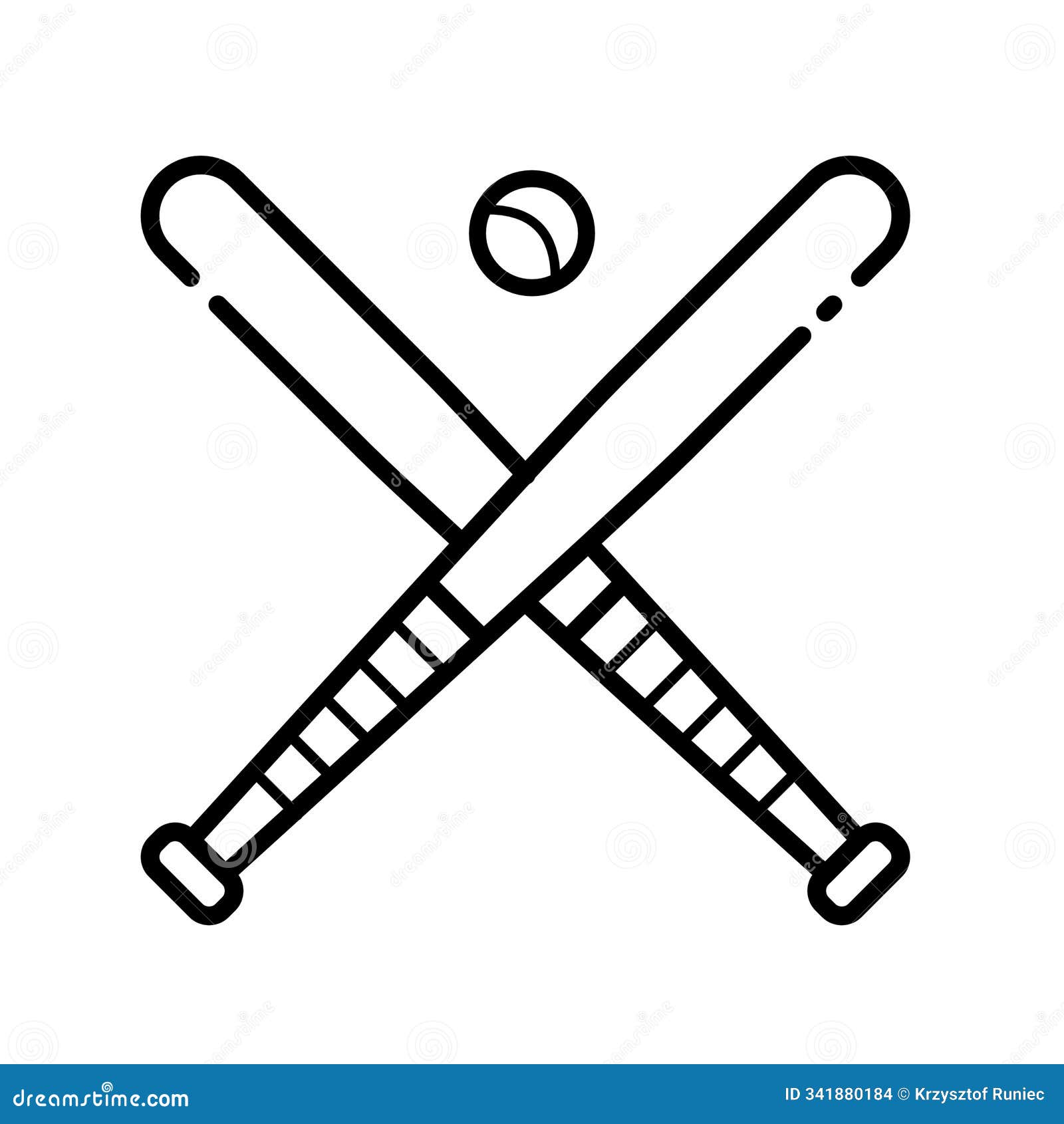 Two Crossed Baseball Bats - Vector Icon Stock Illustration ...