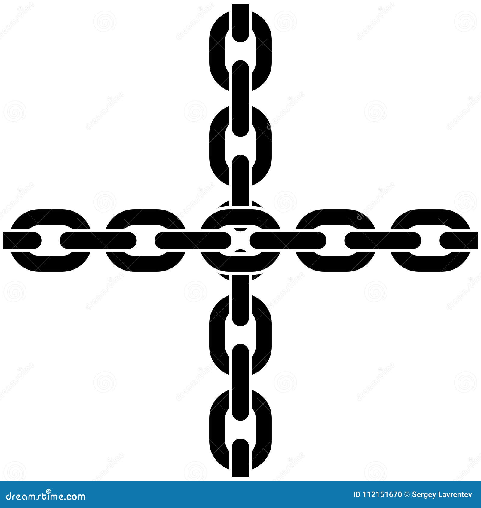 Two crossed chains stock vector. Illustration of strong - 112151670