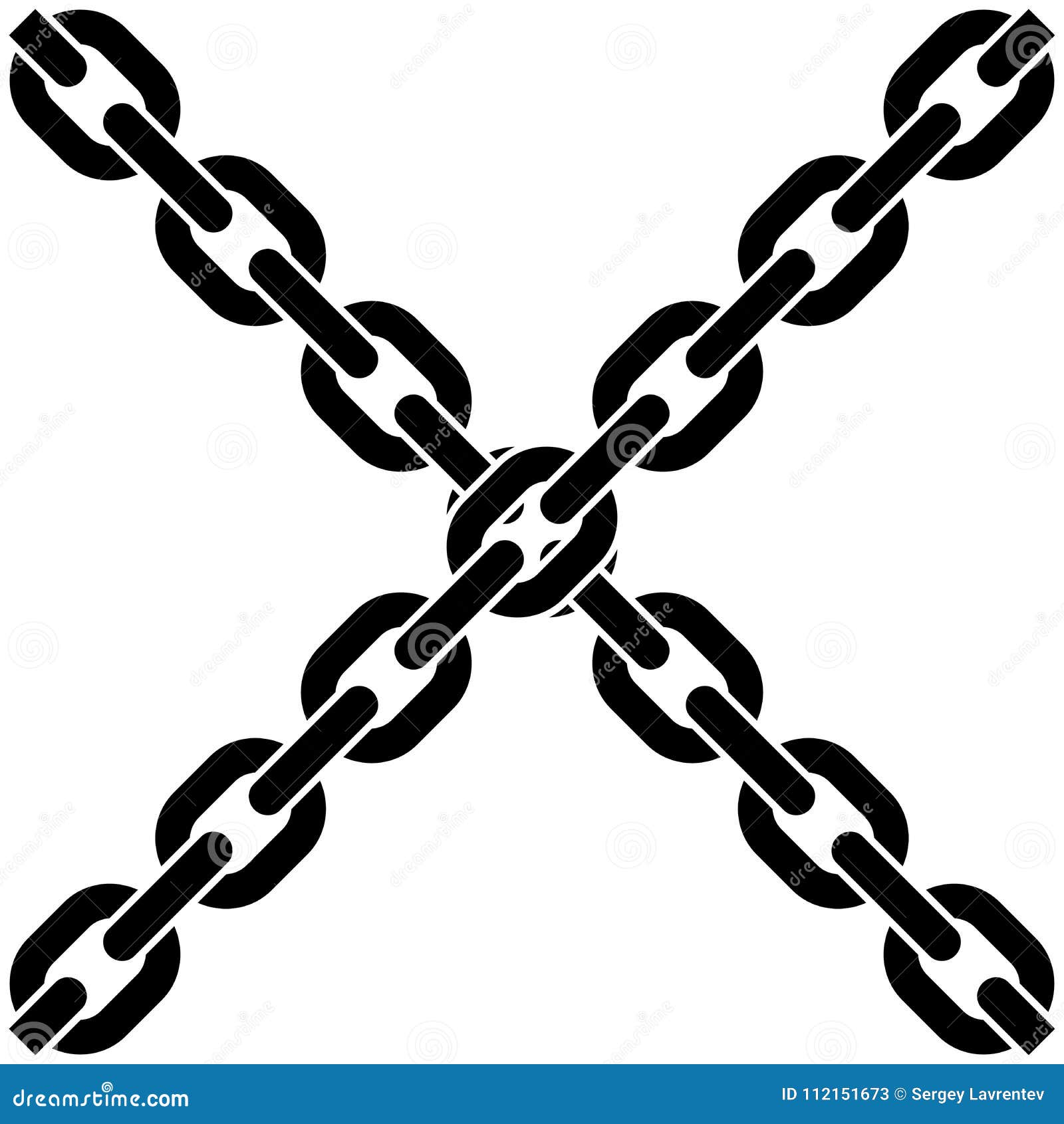 Two crossed chains stock vector. Illustration of concept - 112151673