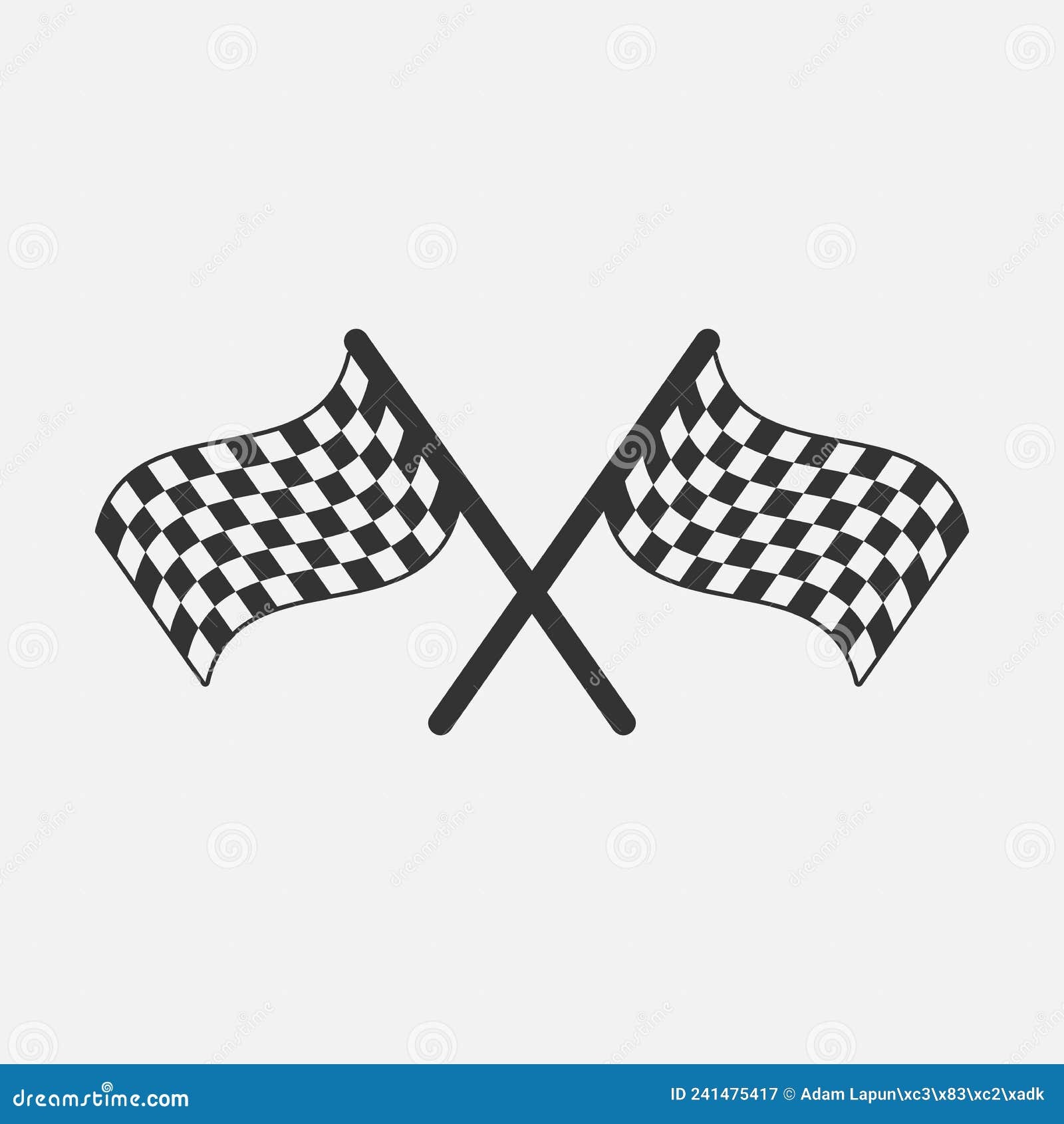 Two Crossed Checkered Racing Flags Vector Icon Stock Vector ...