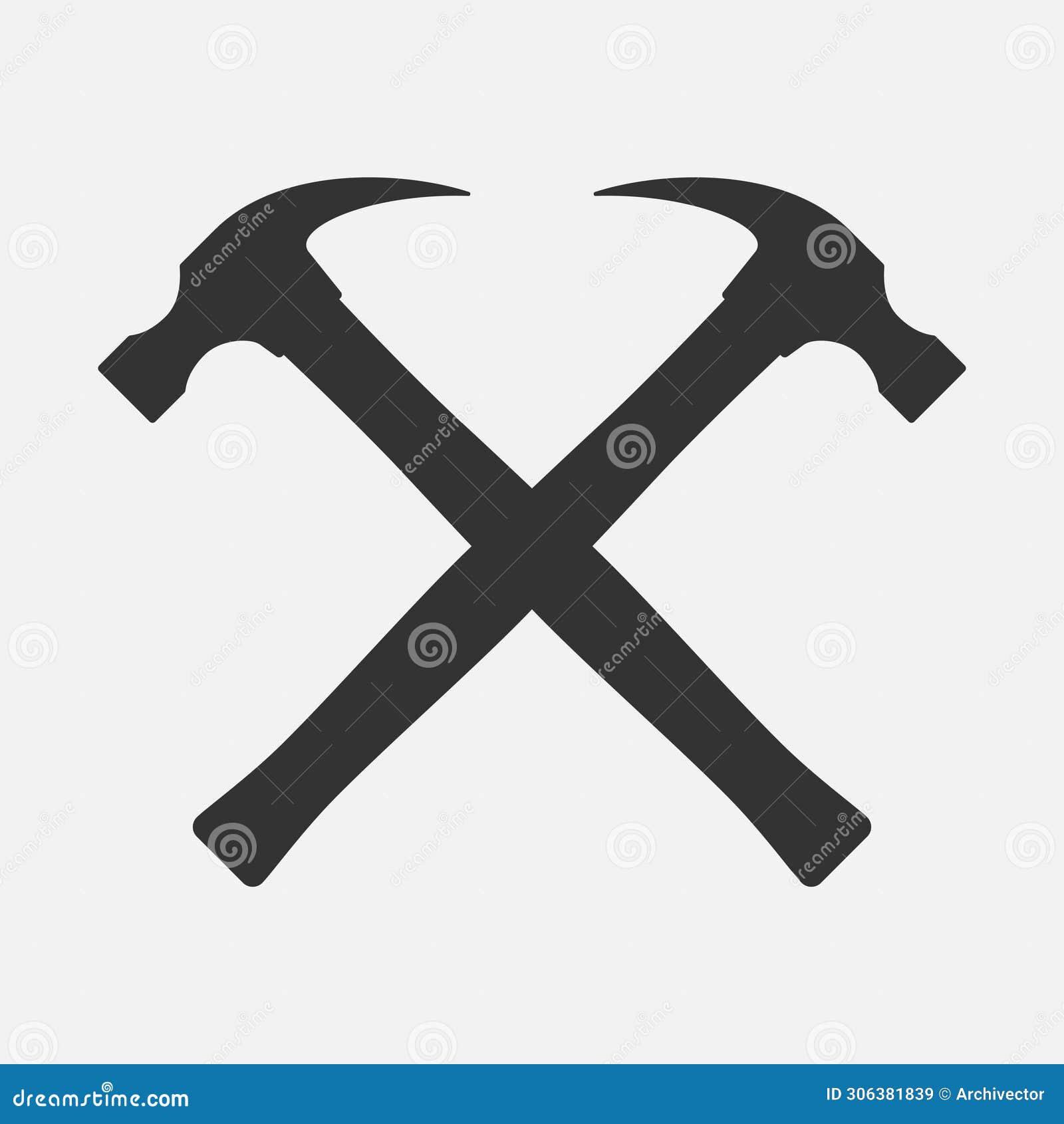 Two Crossed Hammers Graphic Icon Stock Vector - Illustration of maul ...