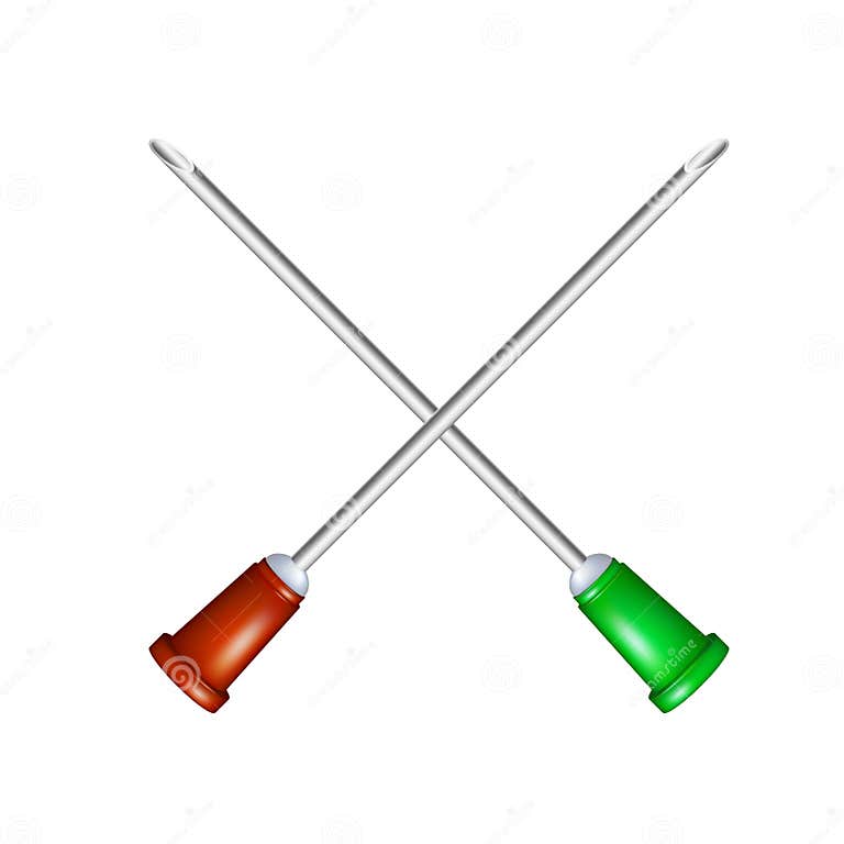 Two Crossed Injection Needles Stock Vector - Illustration of syringe ...