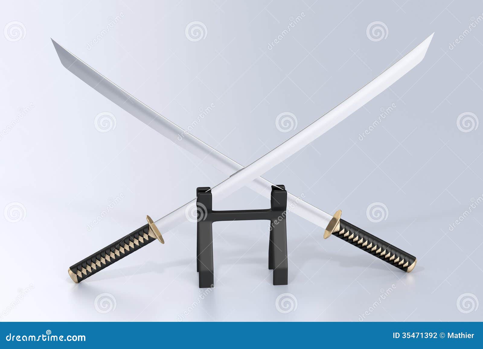 Two Crossed Katanas stock illustration. Illustration of knife - 35471392