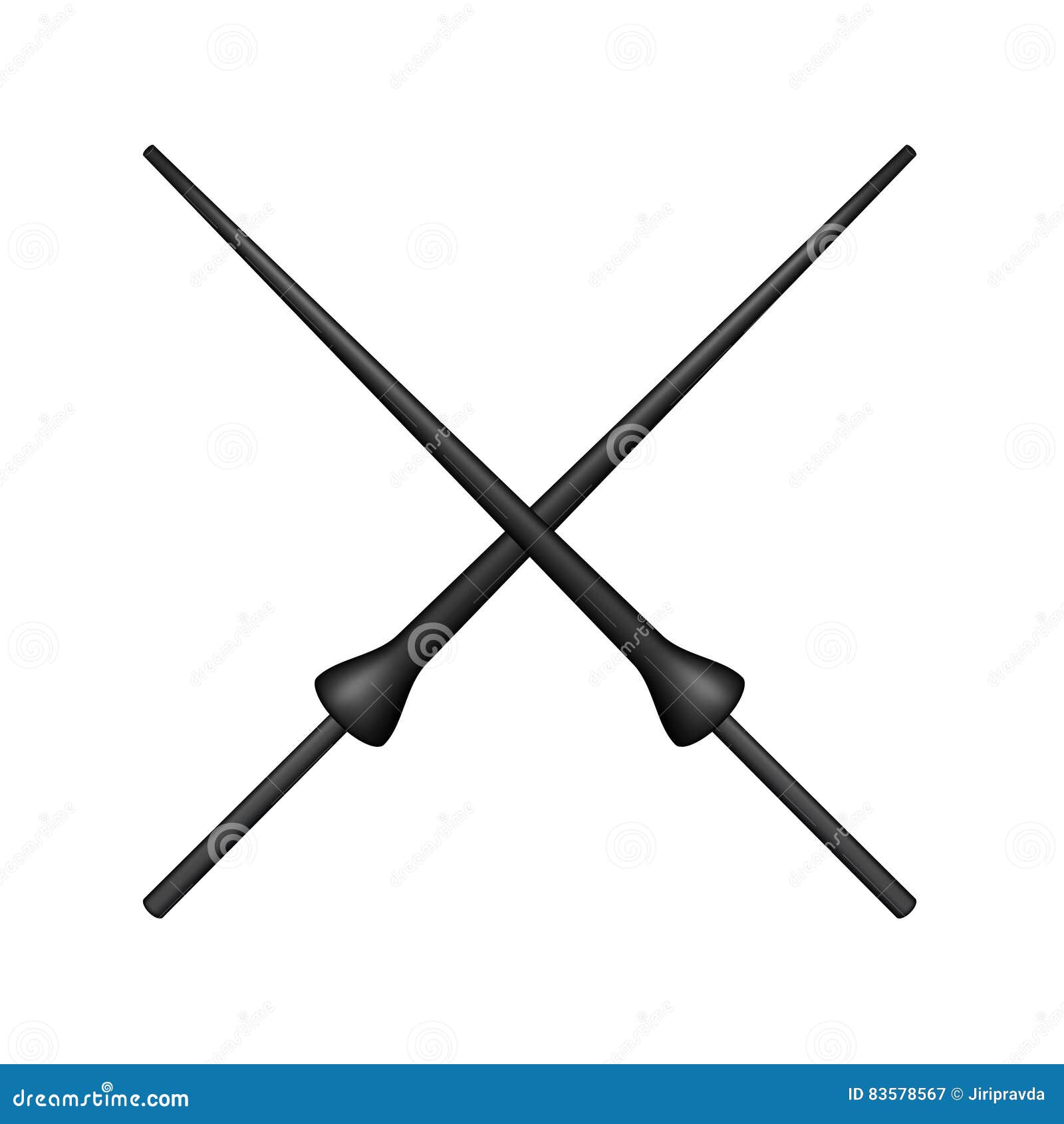 Two Crossed Lances in Black Design Stock Vector - Illustration of spear ...