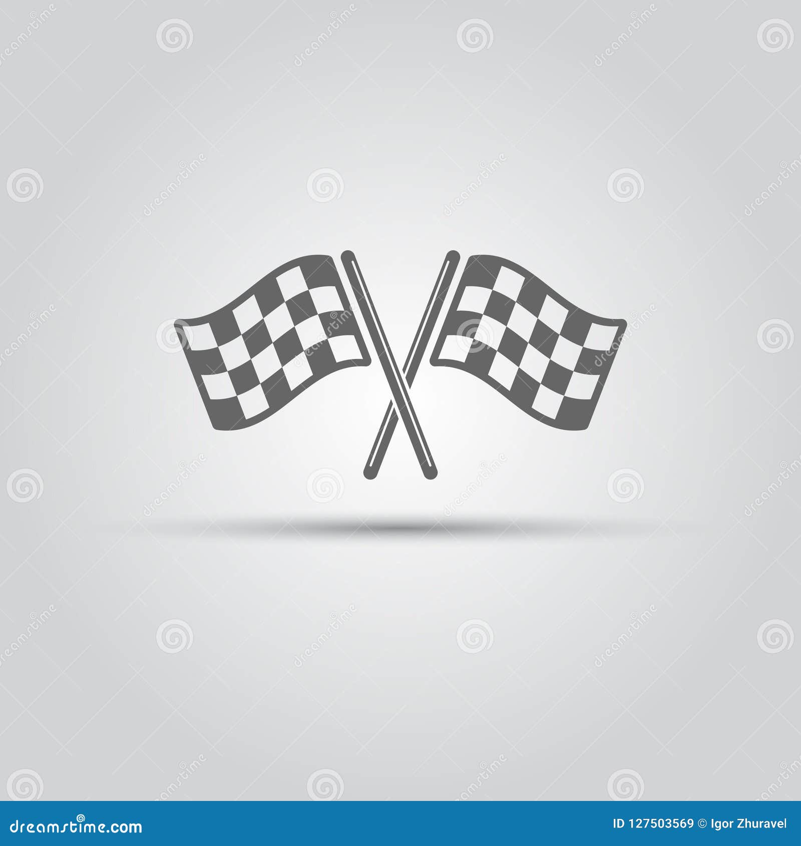 Two Crossed Racing Flags Isolated Vector Icon Stock Vector ...