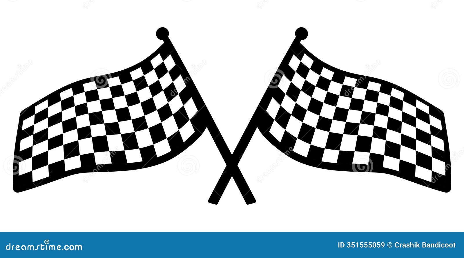 Two Crossed Racing Flags with a Small Checkered Pattern. Stock Vector ...